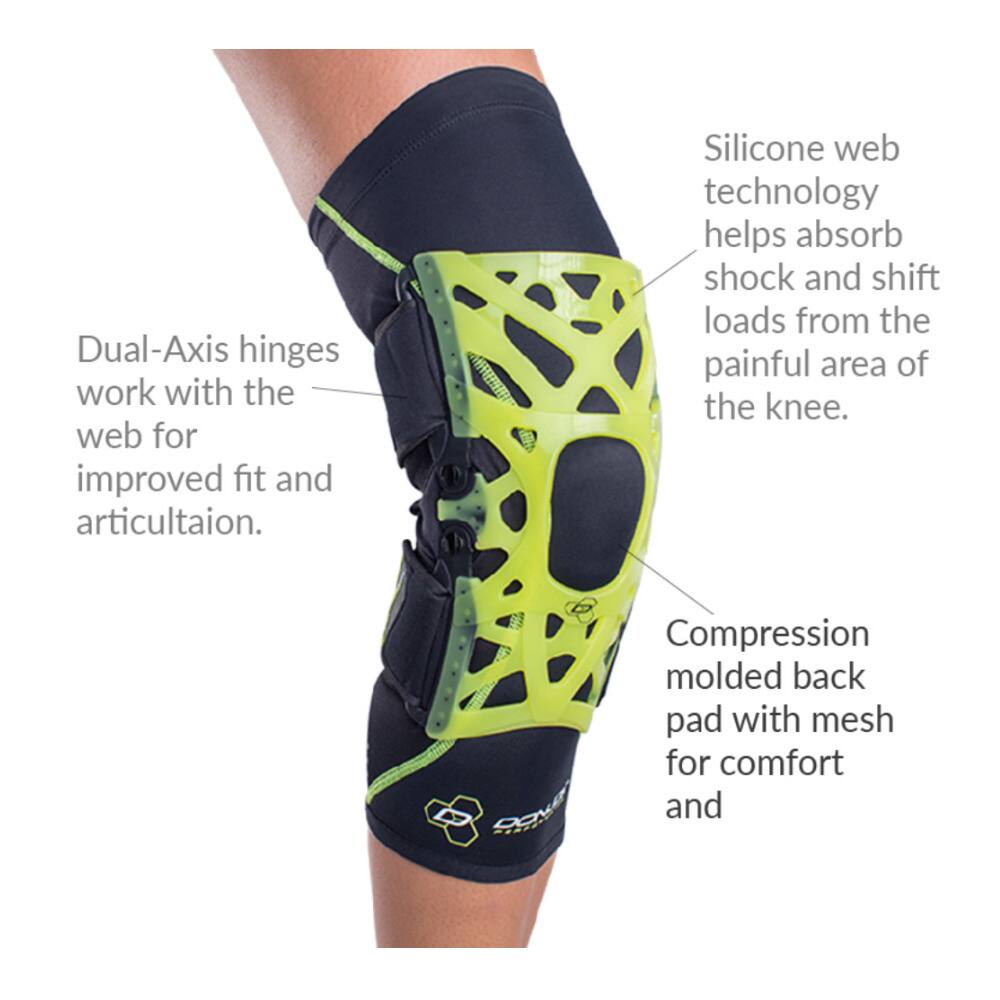 DonJoy Performance Webtech Knee Brace (Slime with Dual Axis Hinges Large Green DP151KB01-SGR-L ...