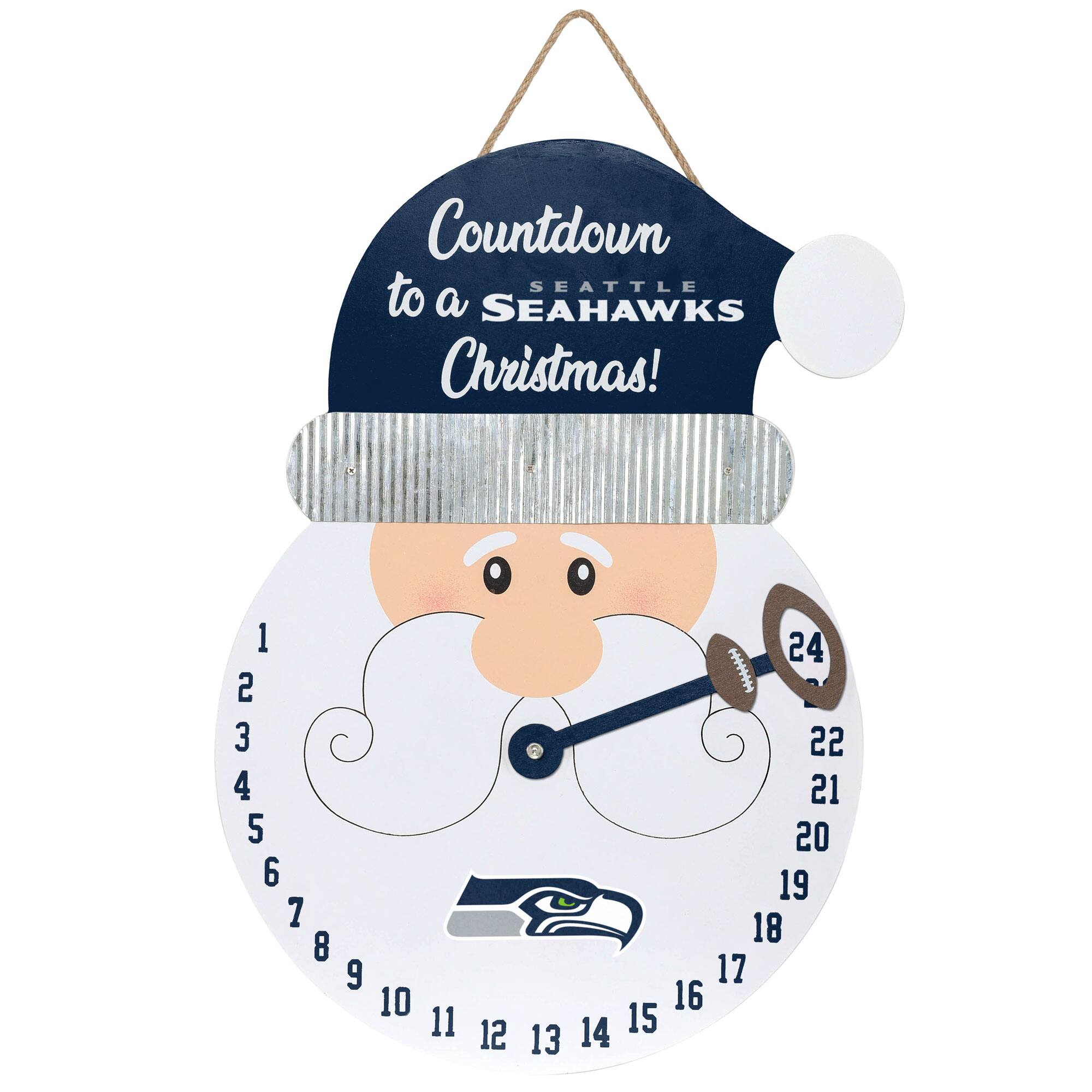 FOCO Seattle Seahawks Countdown Santa Sign Navy 4240886 - Best Buy