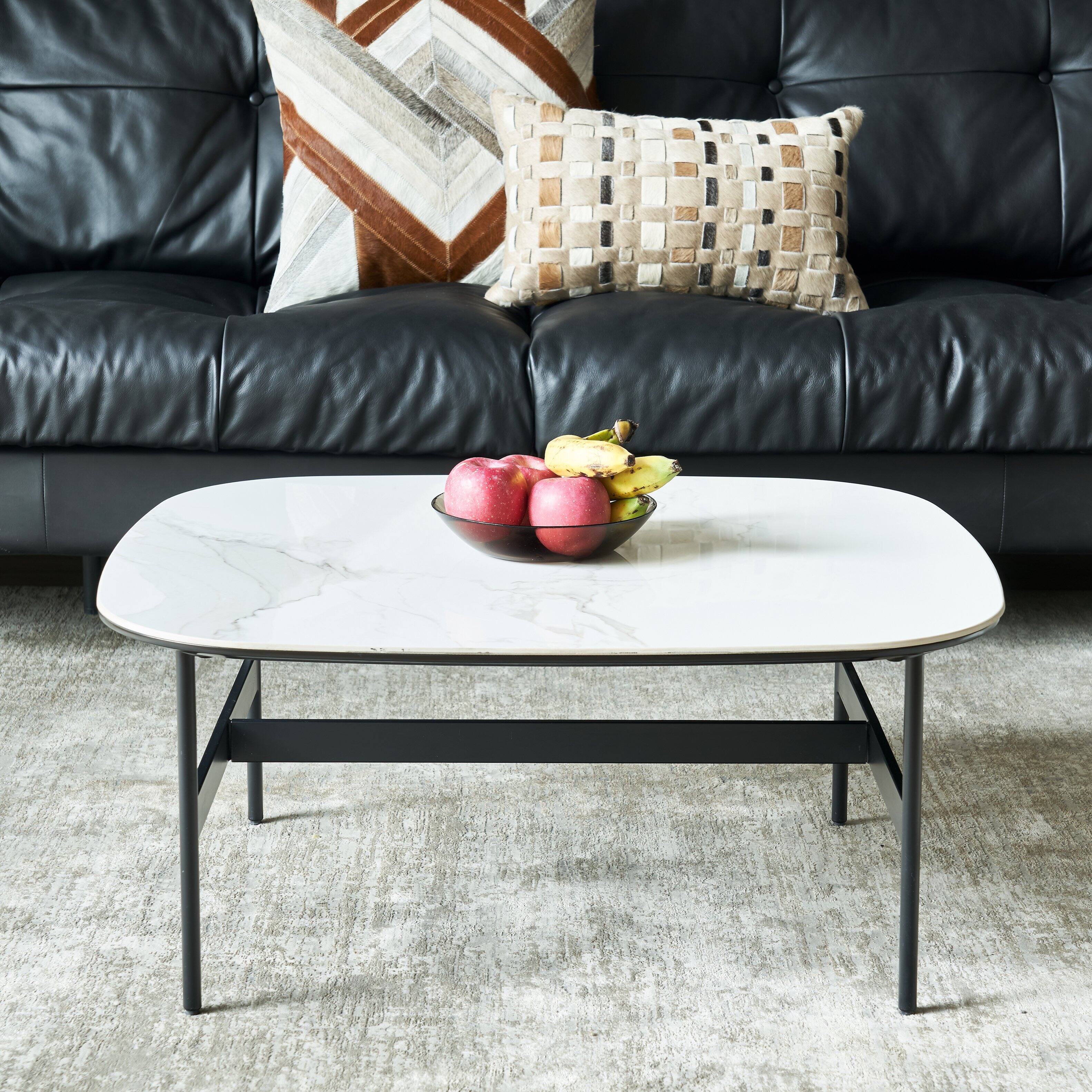 Tiramisubest Small Coffee Table for Living Room,Modern Rock Beam ...
