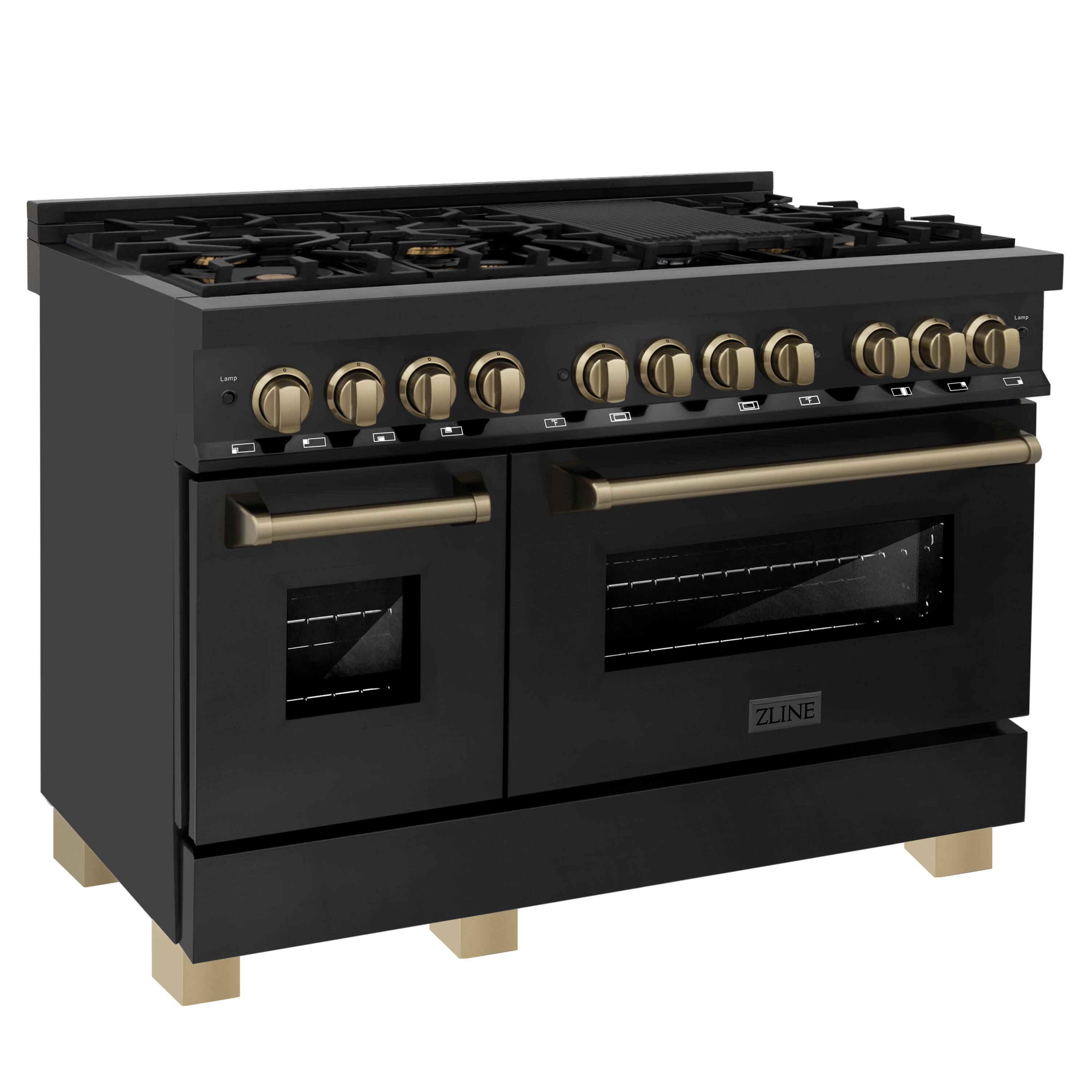 ZLINE Autograph 48" Legacy Dual Fuel Range in Black Stainless Steel ...
