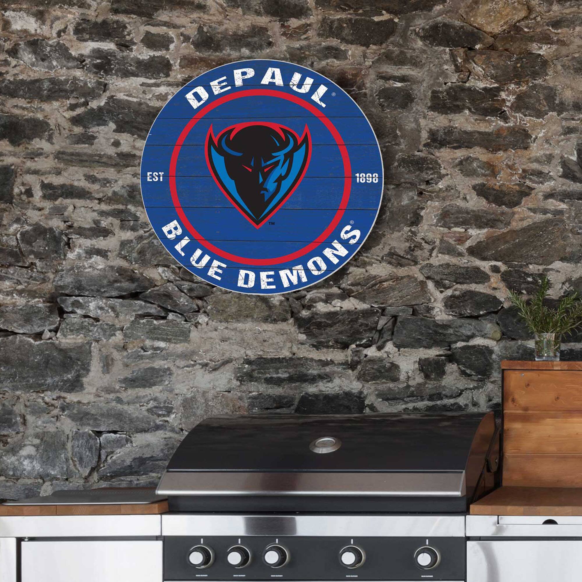 Jardine DePaul Demons 20'' x 20'' Indoor/Outdoor Circle Sign Blue ...