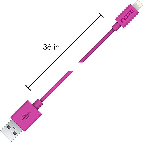 Best Buy: Incipio 3.3' Lightning-to-USB Charge-and-Sync Cable Pink PW-186
