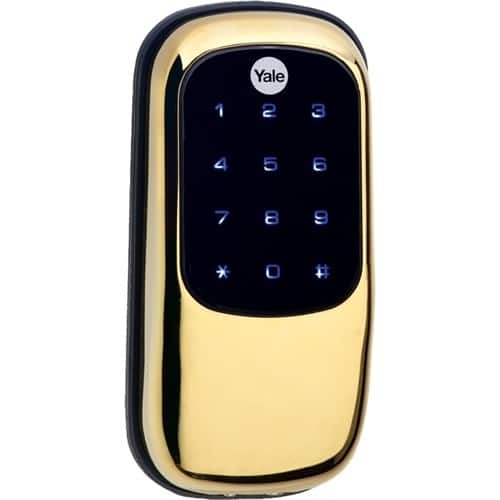 Best Buy: Yale Real Living Key Free Touchscreen Deadbolt Polished Brass ...