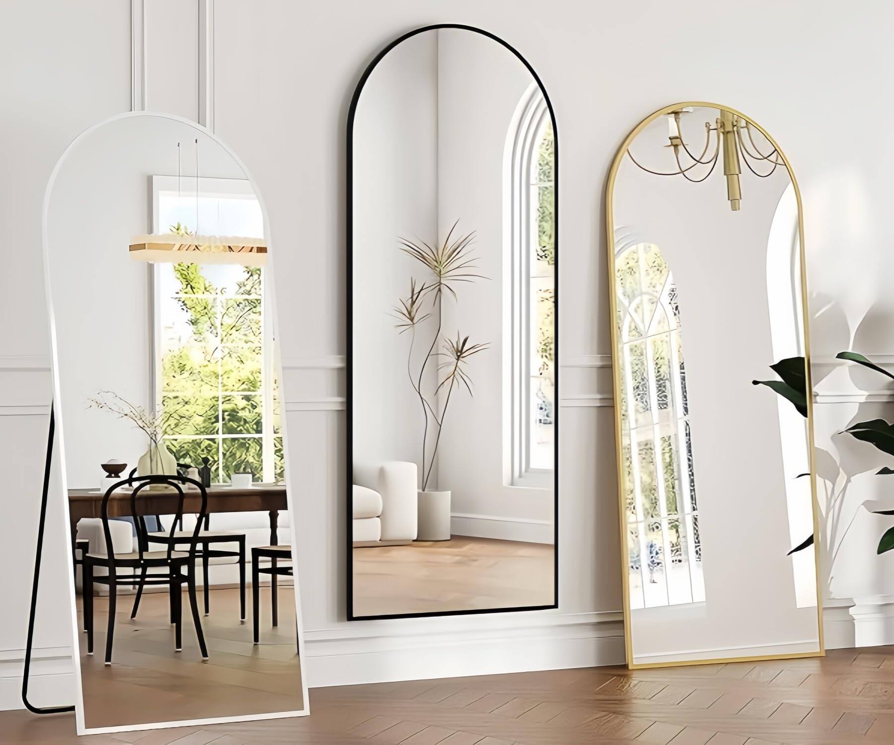 ThinkLink Electronic Floor Mirror Arched Full Length Mirrors Standing ...