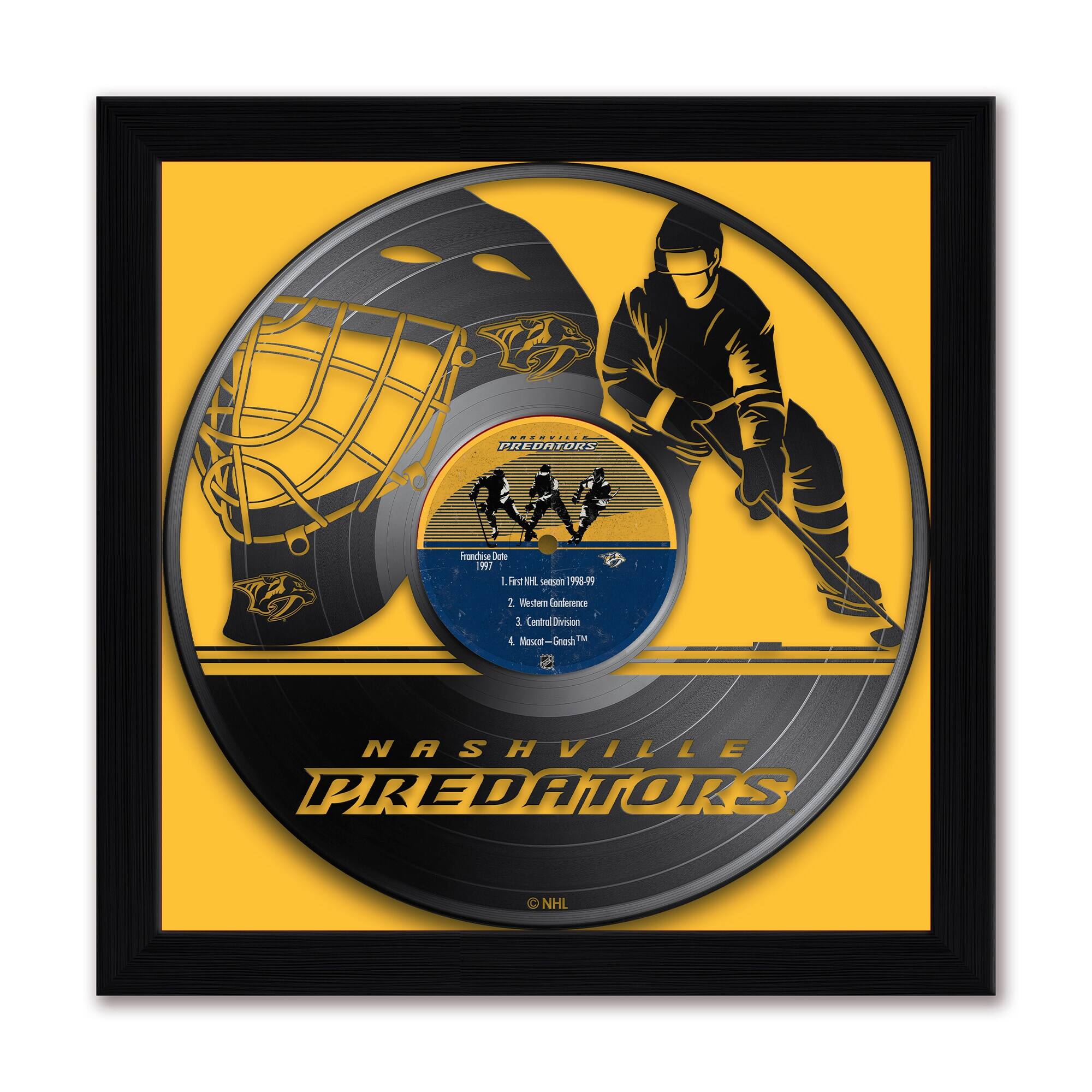 Sporticulture Nashville Predators 13" x 13" Framed Vinyl Record Art ...