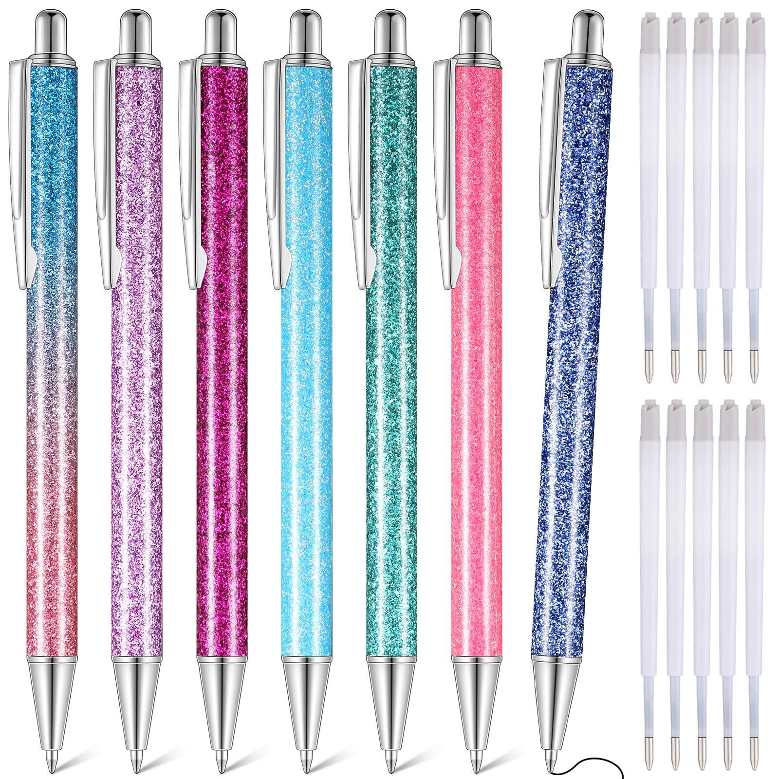 Paradigms Interiors 7 Fancy Pens For Women Cute Sparkly Glitter With 10 ...