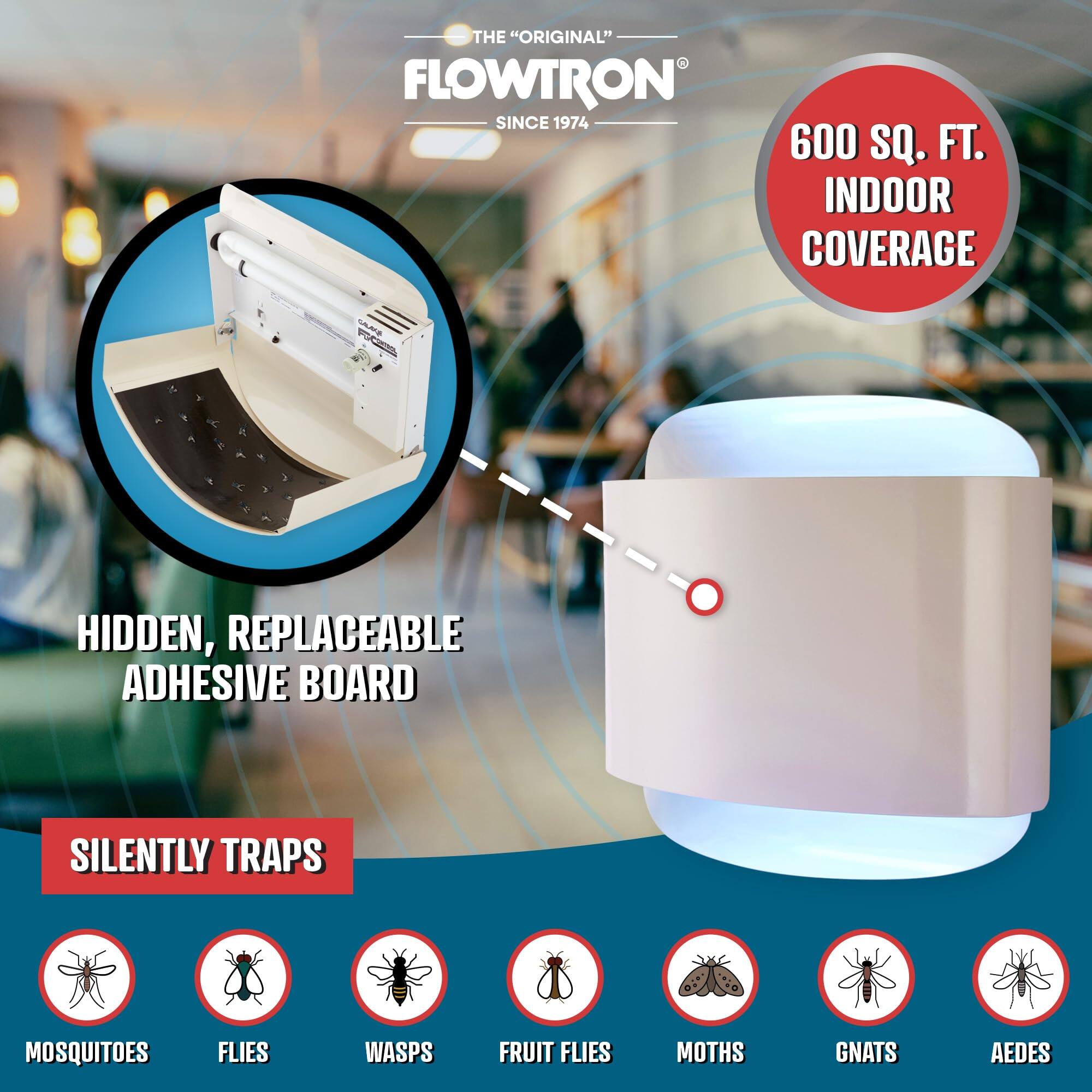 Fly Trap Indoor Wall Sconce, Electric Insect Killer, 40W UV, Sticky ...