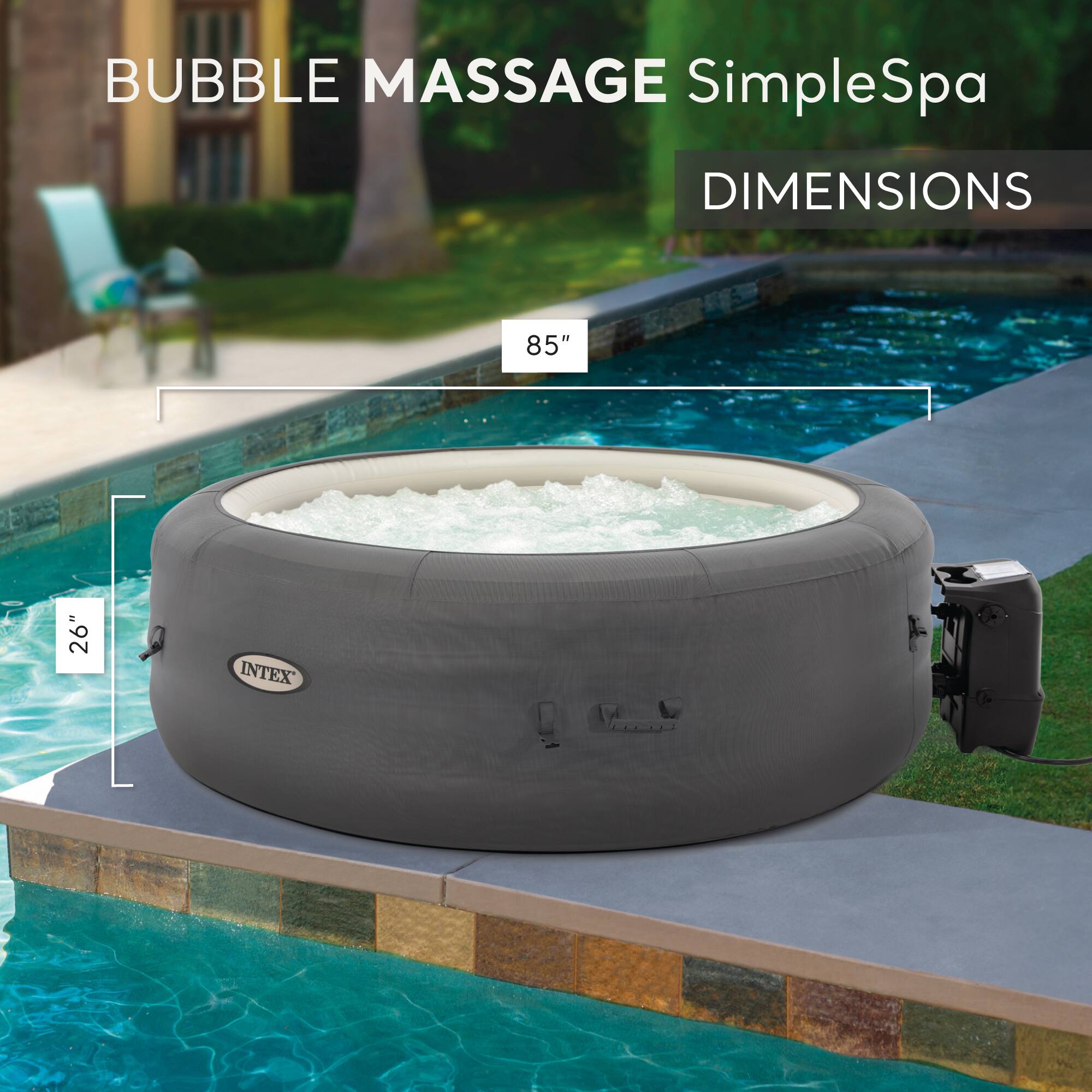 Intex SimpleSpa Bubble Massage 6 Person Inflatable Hot Tub with Energy ...