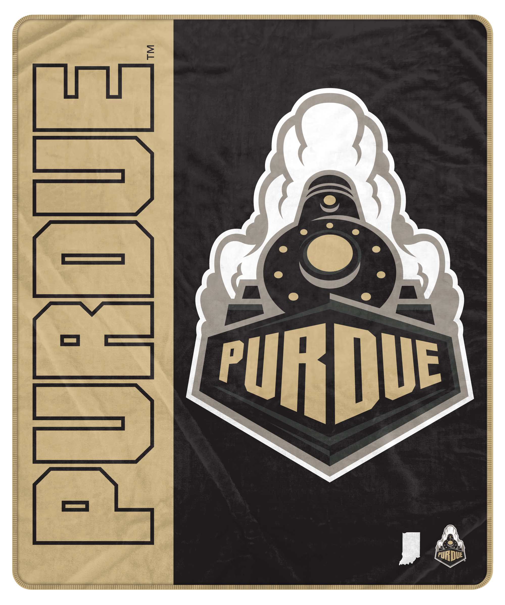 Pegasus Purdue Boilermakers 50" x 60" Endzone Ultra Soft Throw Blanket ...