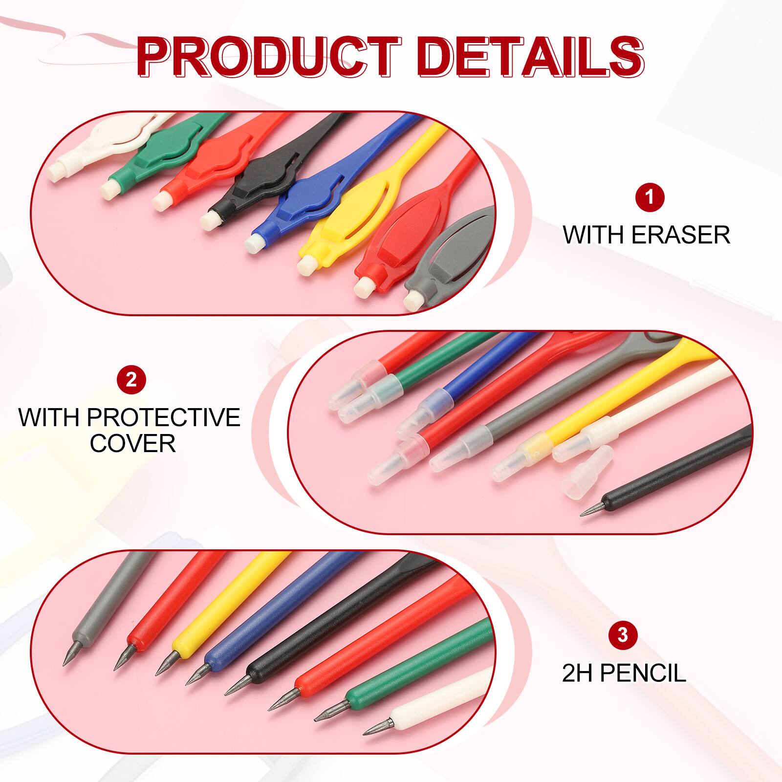 Unique Bargains 2H Pencils, 18pcs Golf Scoring Pencils w/ Eraser ...