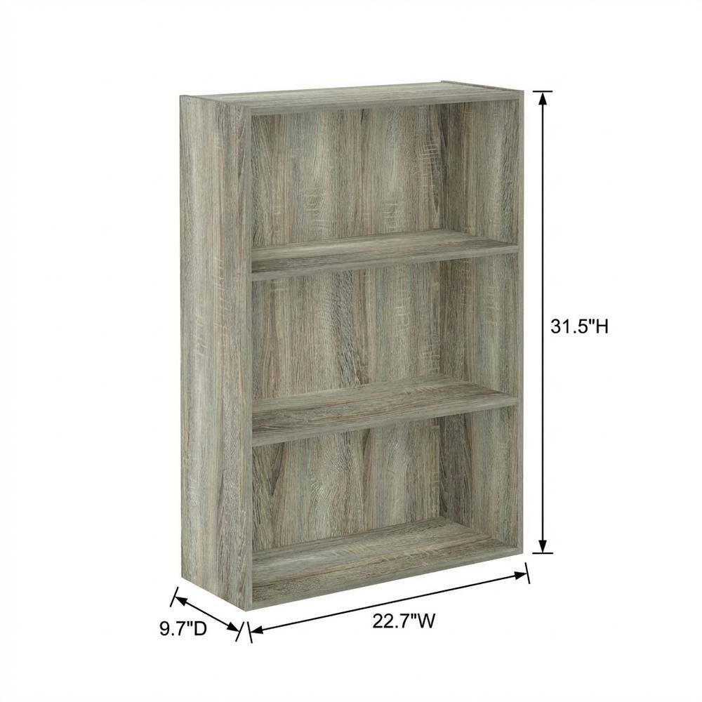 FurniFact Wood Bookcase with Open Shelves Finish Sonoma Oak ...
