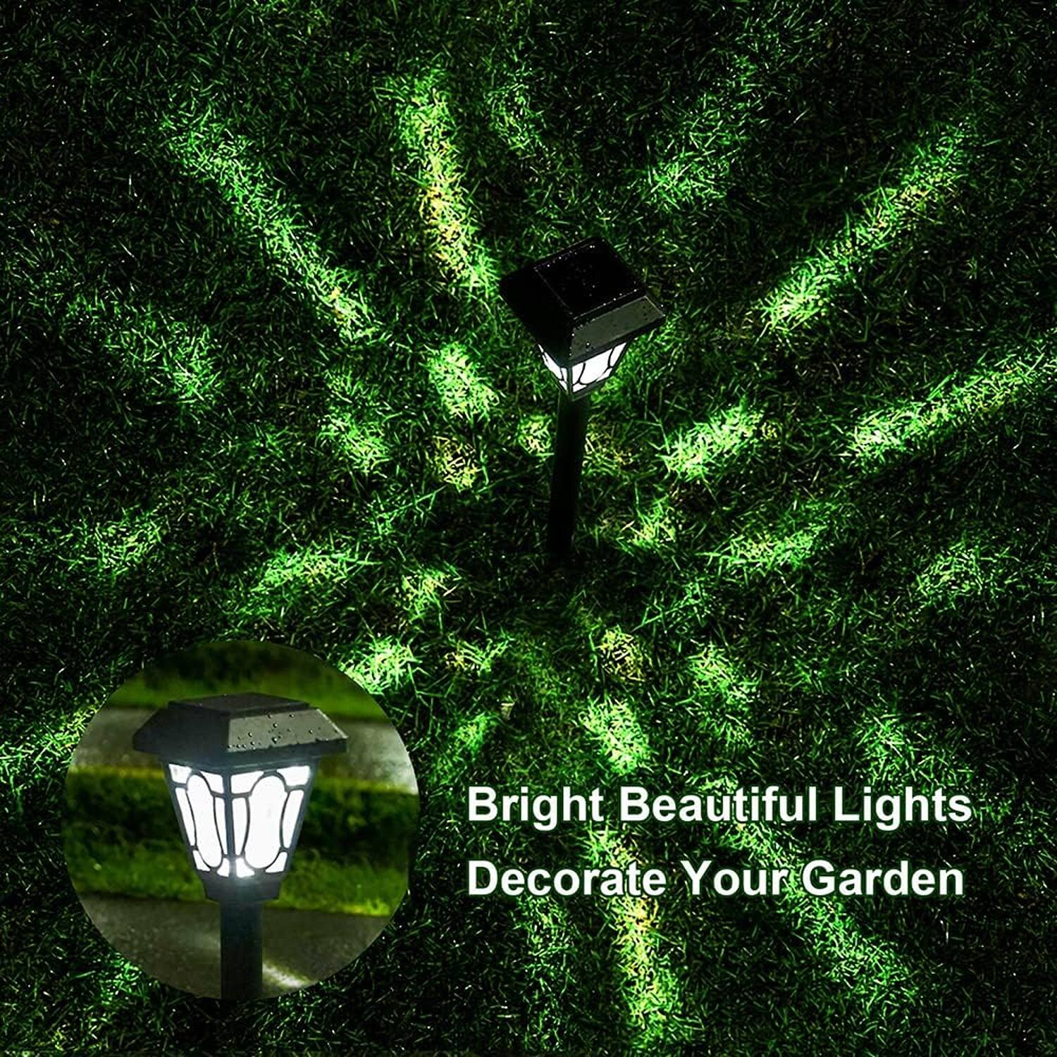 MOSZAR LLC 12 Pack Solar Pathway Lights – Cool White LED Outdoor Garden ...