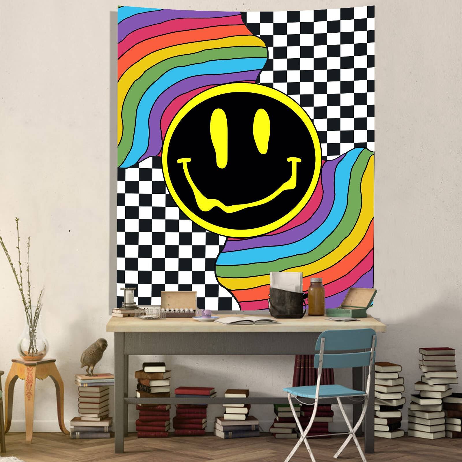 Dapper Styles And Preppy Room Decor Tapestry For Bedroom Funny Smiley ...