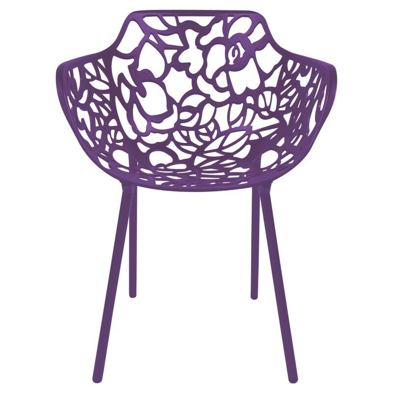 Left. LeisureMod - Devon Stackable Aluminum Dining Chair with Floral ...