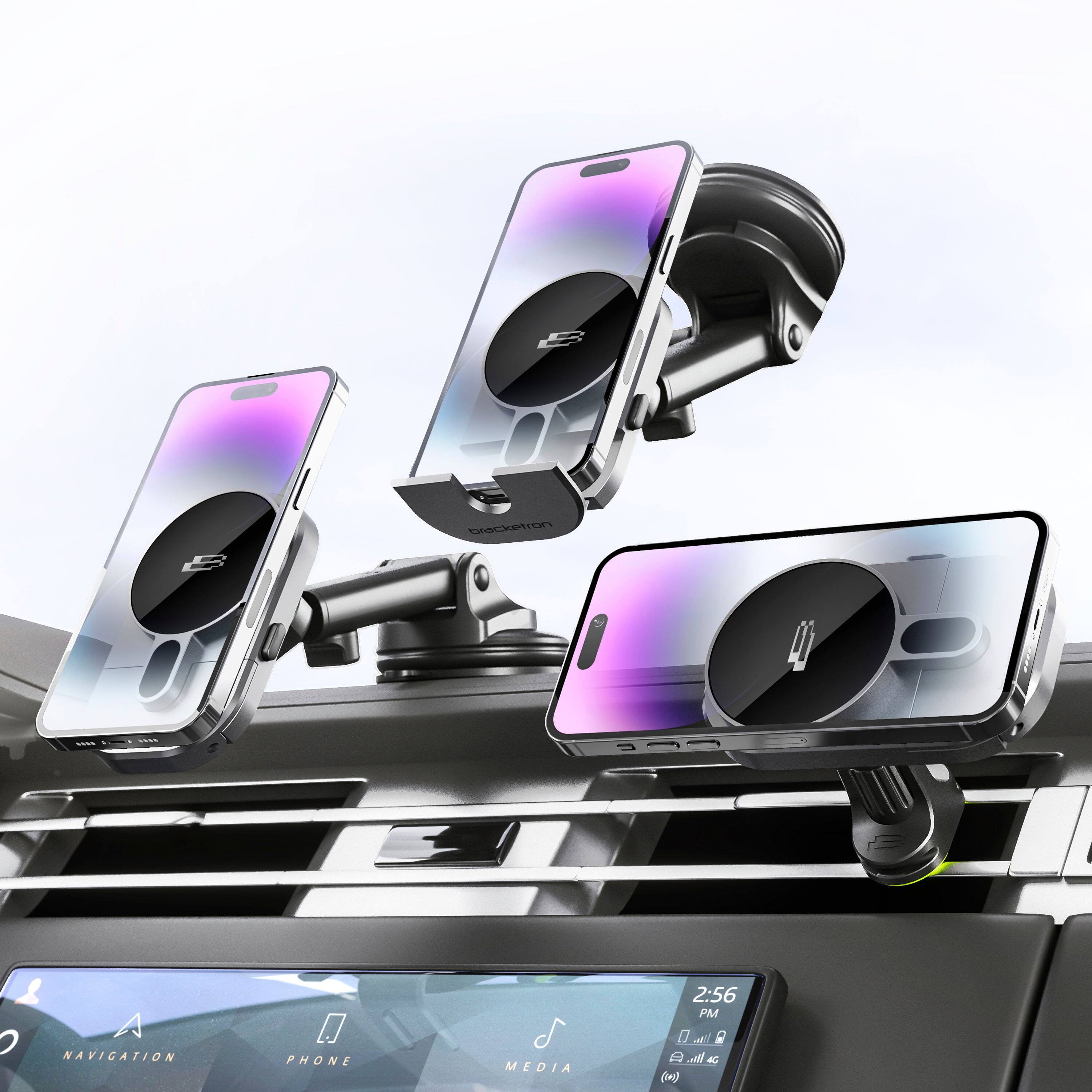 Bracketron PwrUp MagAlign Window,Dash & Vent Mount for most cell phones Black BT2-048-2 - Best Buy