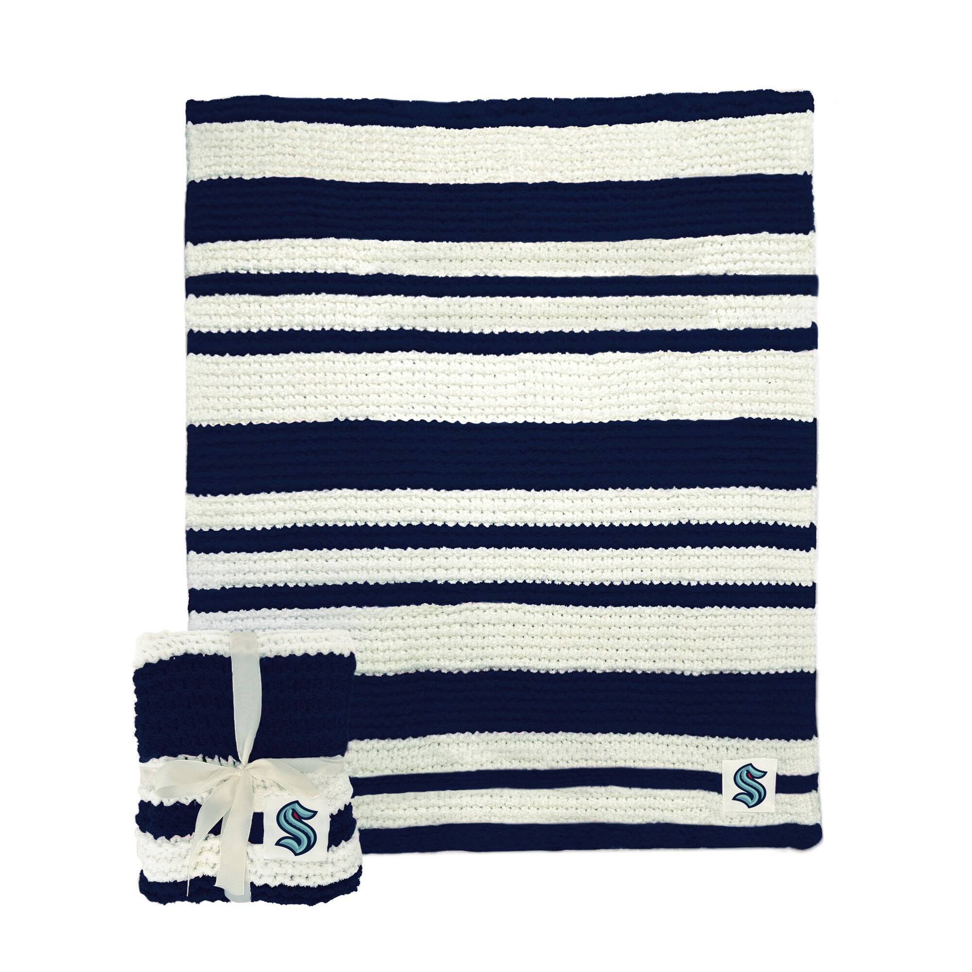 Logo Brands Seattle Kraken 50" x 60" Cable Knit Throw Blanket ...