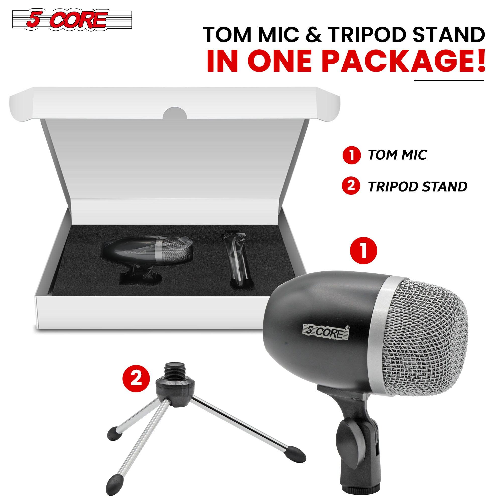 5 CORE Tom Snare Mic Cardioid Dynamic Microphone for Drum Kit ...