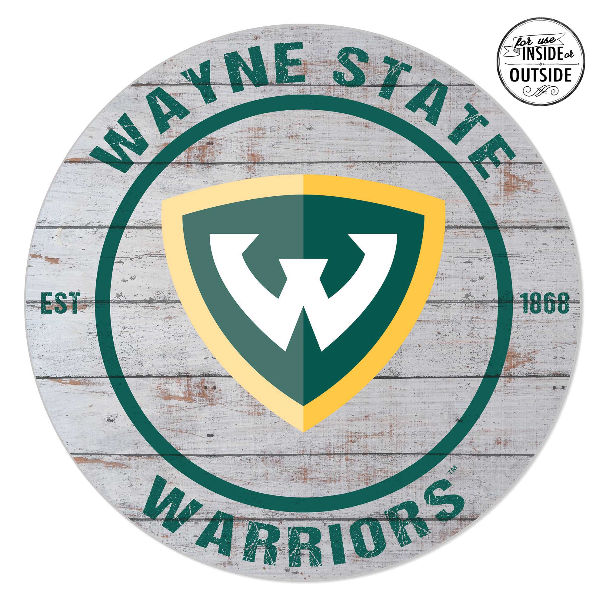 Jardine Wayne State Warriors 20'' x 20'' Indoor/Outdoor Weathered ...