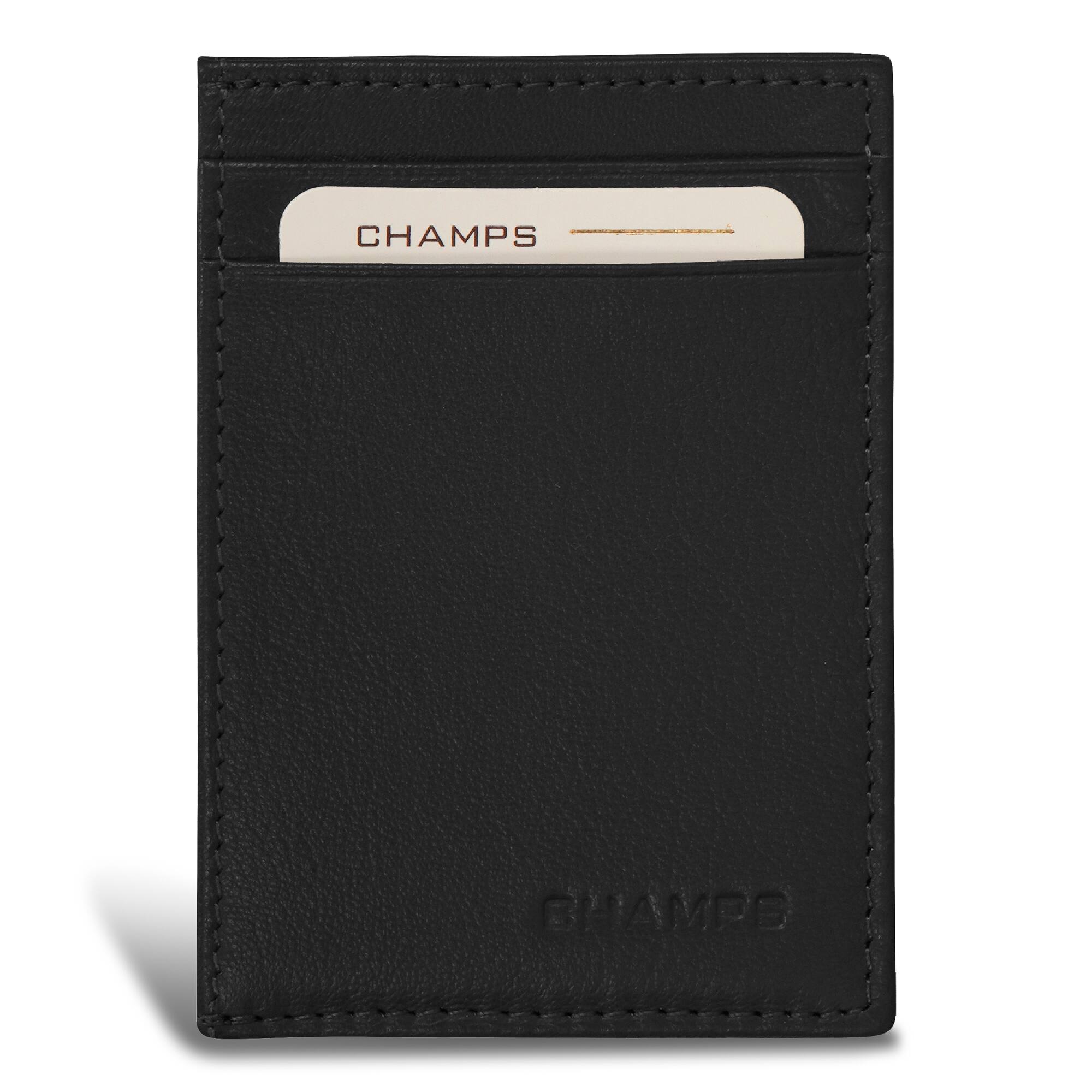 Champs Onyx Collection Leather Mag Hybrid Card Holder Black OB-514 ...