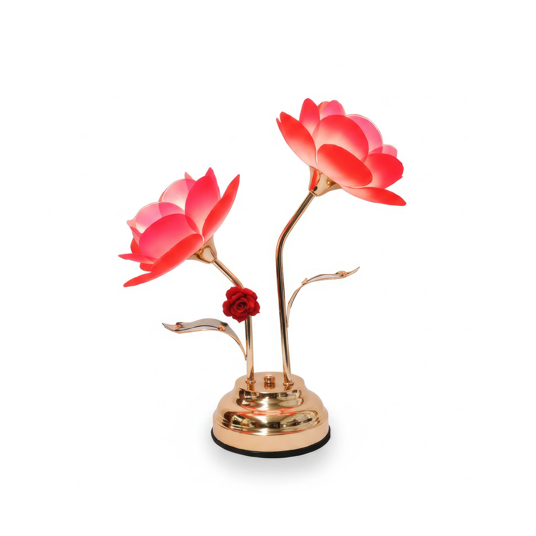FC Design 16"W Golden Color Floral Lotus Design Touch Lamp DG-54302 ...