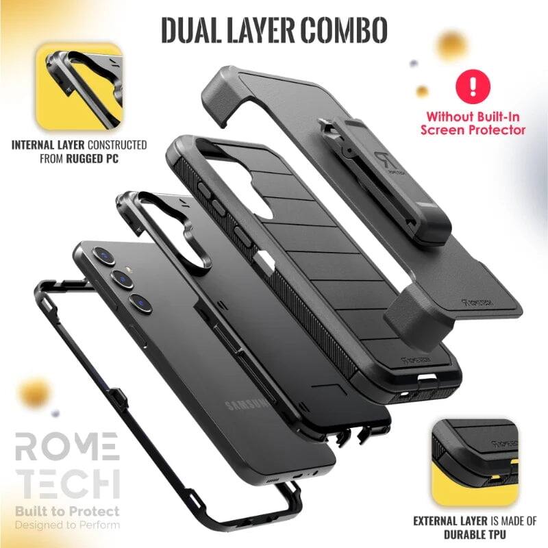 RomeTech Defender Case for Samsung Galaxy S23 FE Black / Orange - Best Buy