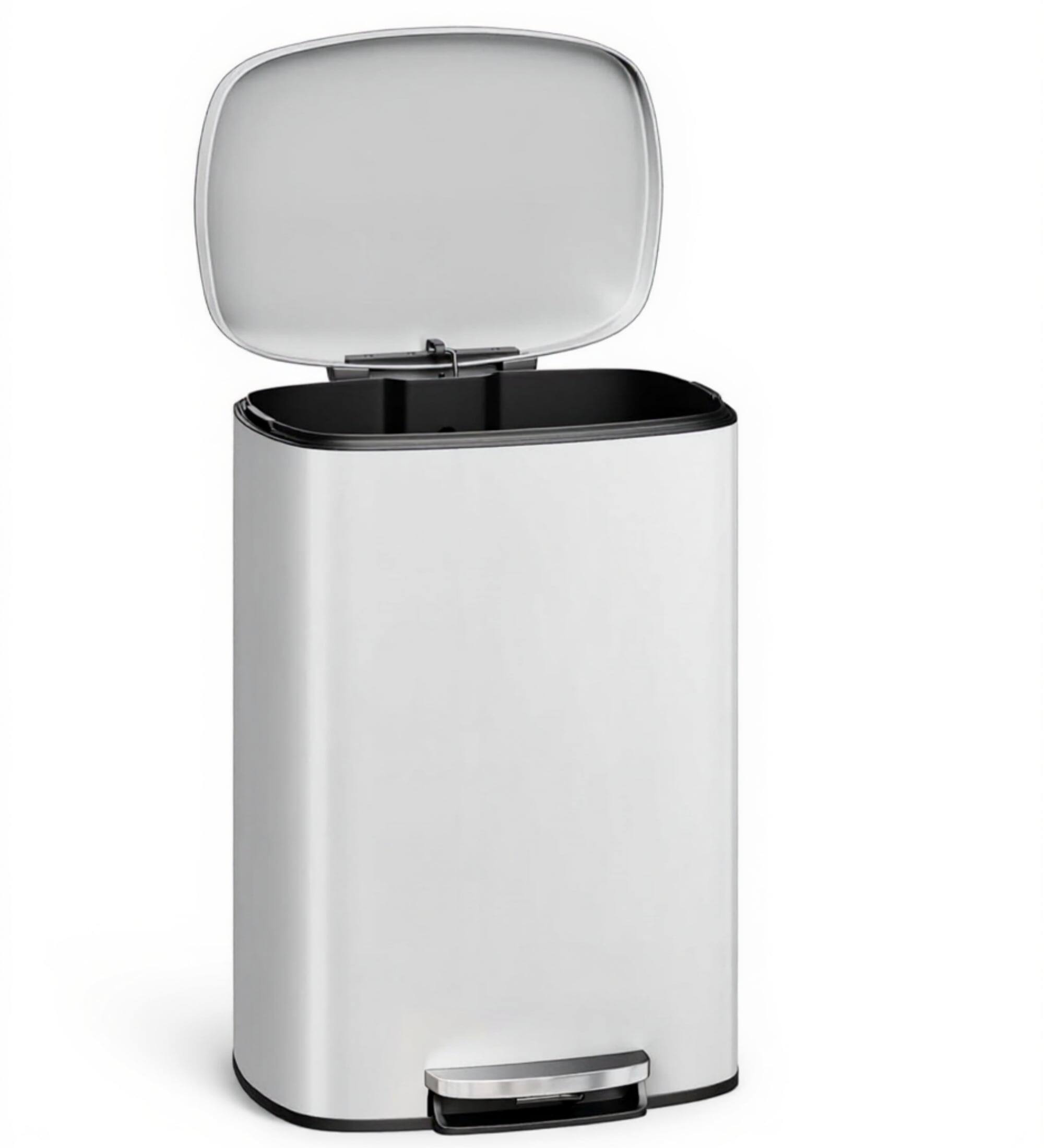 Homhougo 13.2 Gallon Stainless Steel Kitchen Trash Can with Lid, 1 ...