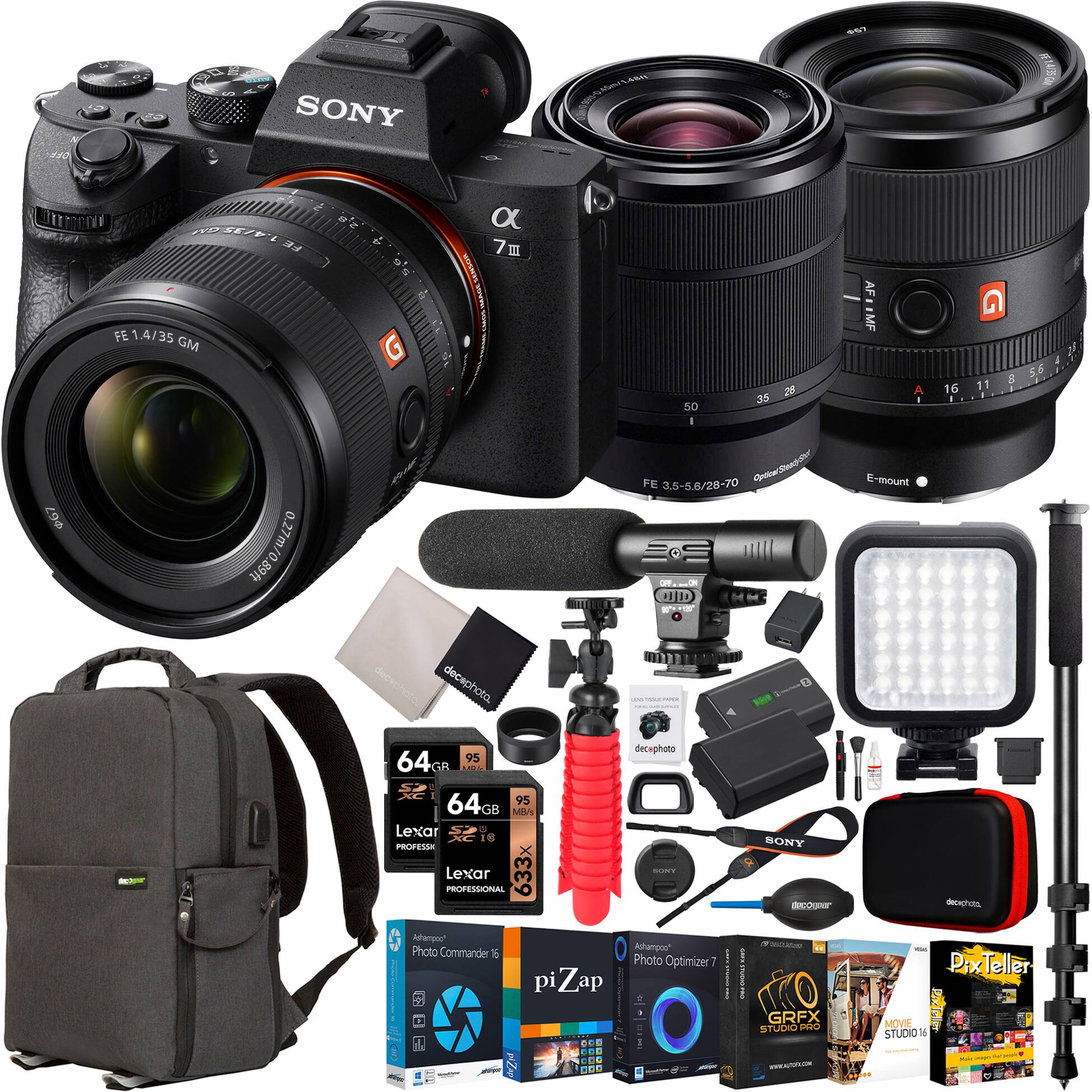 Sony a7 III Mirrorless Full Frame Camera 2 Lens Kit 35mm F1.4 GM + 28 ...