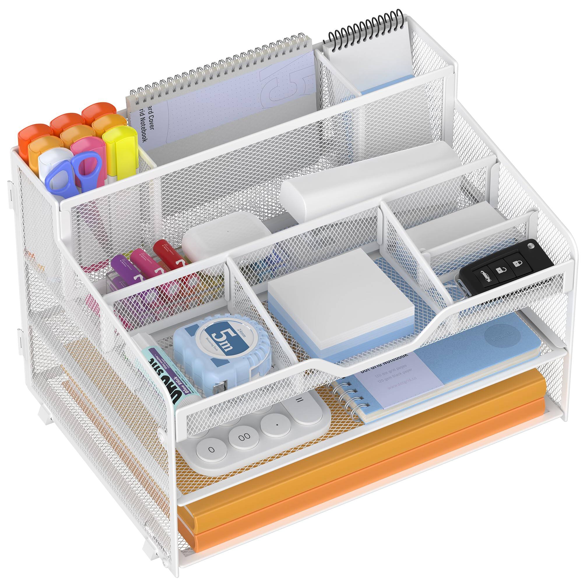 Dapper Styles 5 Tier Mesh Desk Organizer For Paper Office Supplies ...