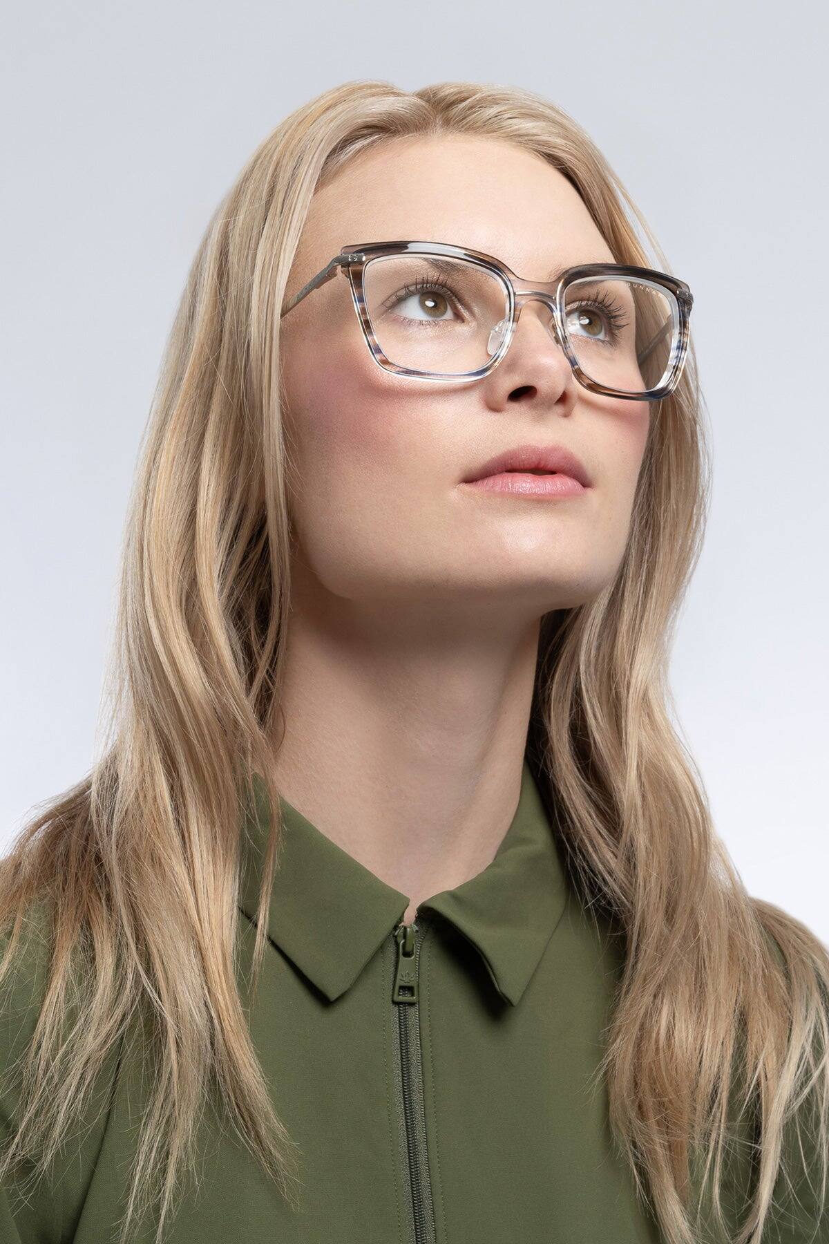 GUNNAR Womens Computer Glasses Kaia, Cream/Marble, Clear Lens Blue ...