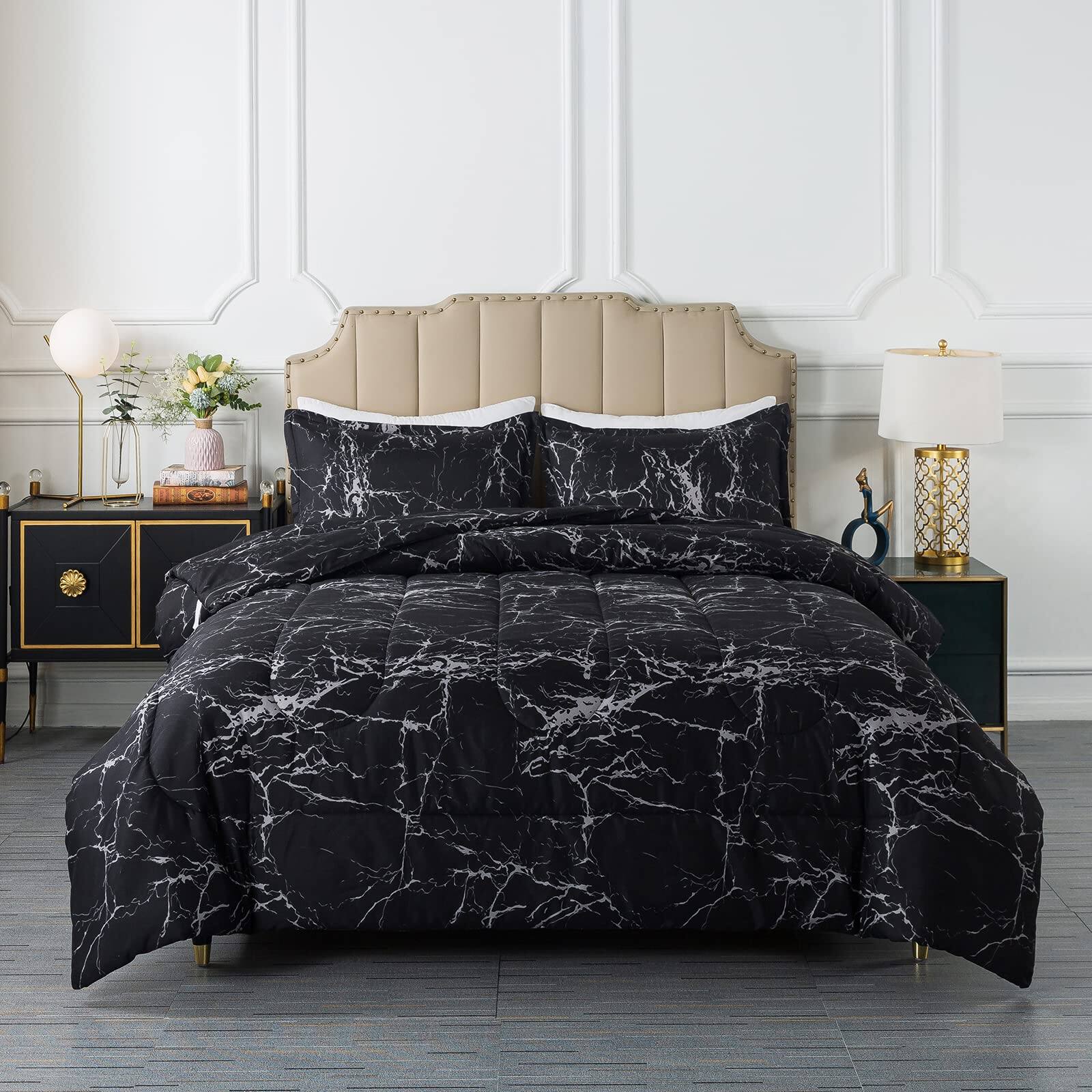 Cedar Assembly Marble Comforter Set 3 Pieces Modern Pattern Soft ...