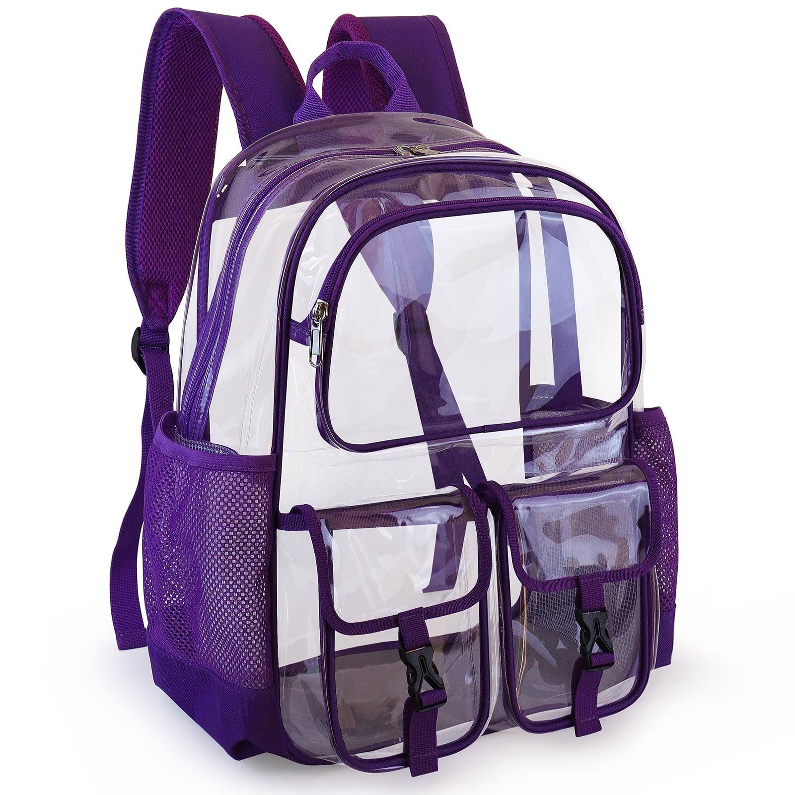 Pacoar Cade Clear Backpack For School Bookbag Heavy Duty Transparent ...