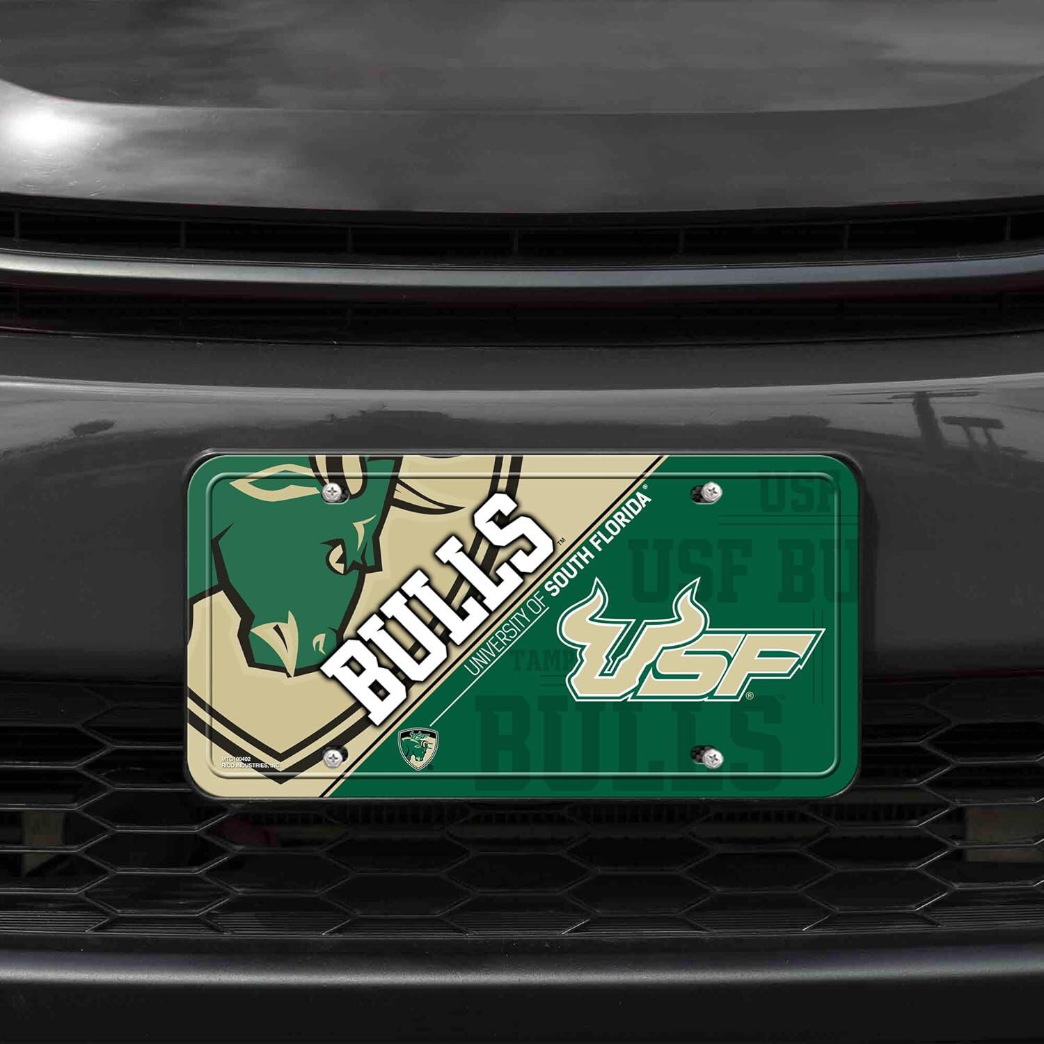 Rico Industries South Florida Bulls Color Standard 12x6 Metal License ...