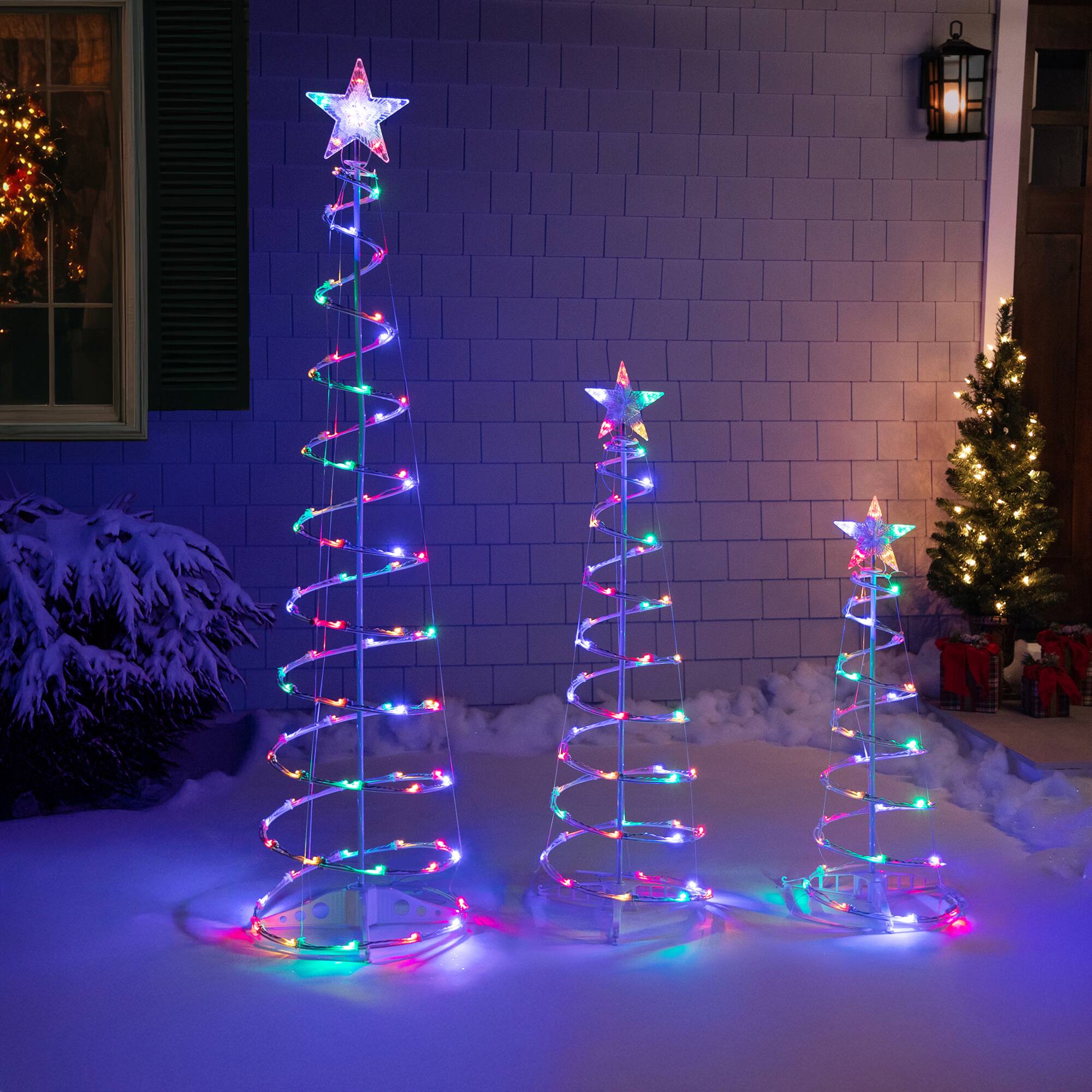 Northlight LED Lighted Spiral Outdoor Christmas Trees 3' 4' and 6 ...