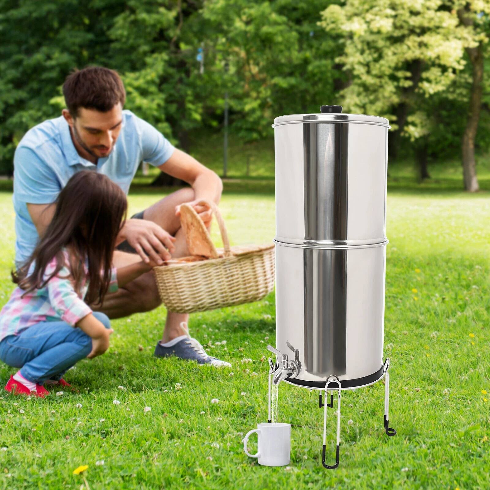 Home Collection 2.25 Gal Stainless Steel Gravity fed Water Filter ...