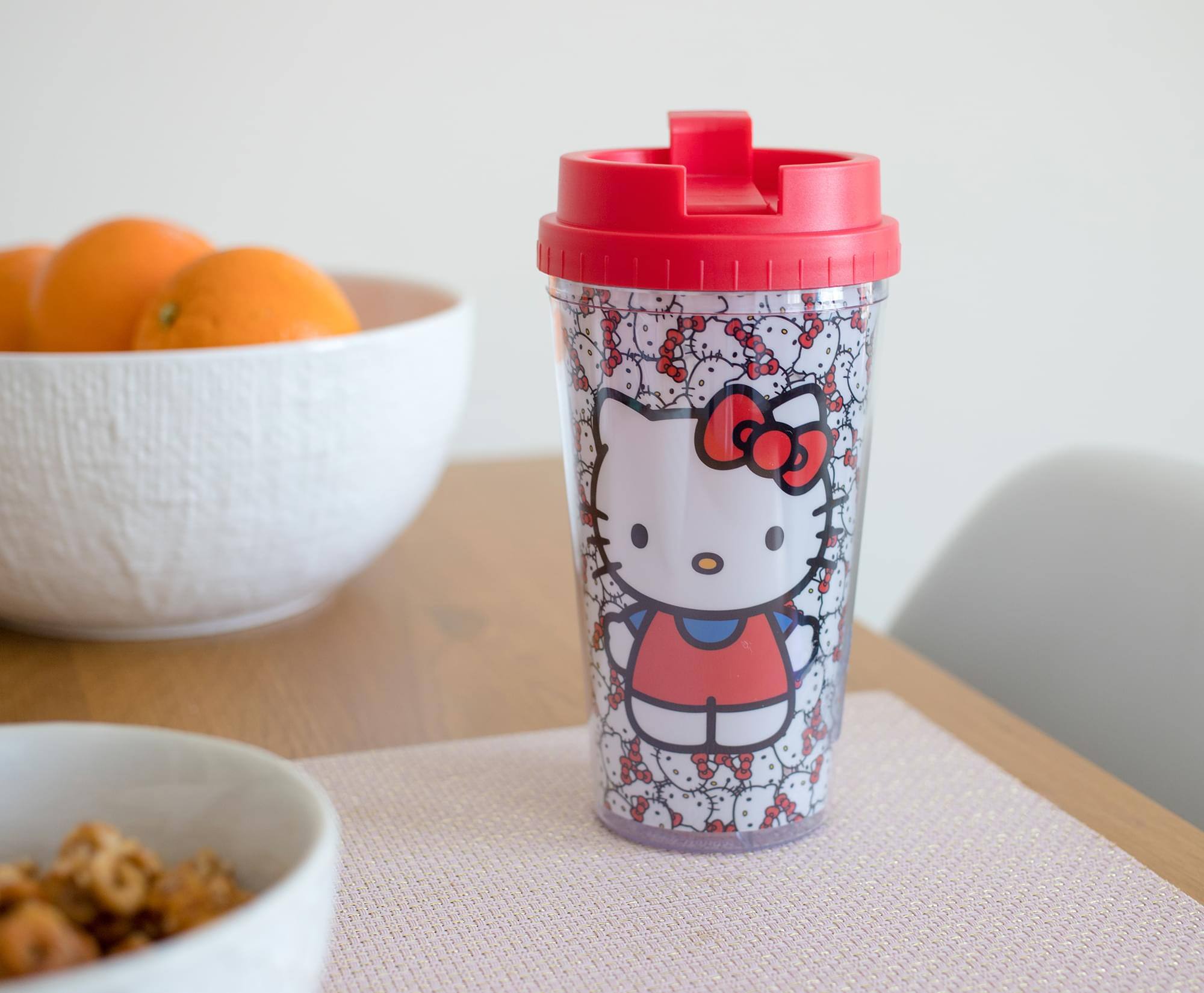 Silver Buffalo Sanrio Hello Kitty Allover Faces Plastic Travel Mug With ...
