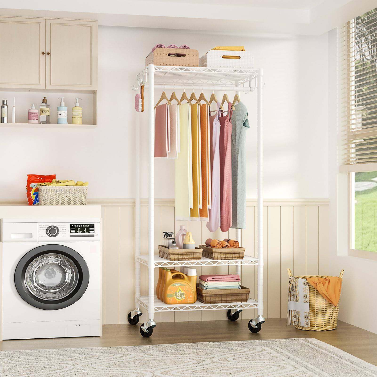 Hirose Alice FUTASSI P6 Mini Rolling Clothes Rack Heavy Duty Clothing ...