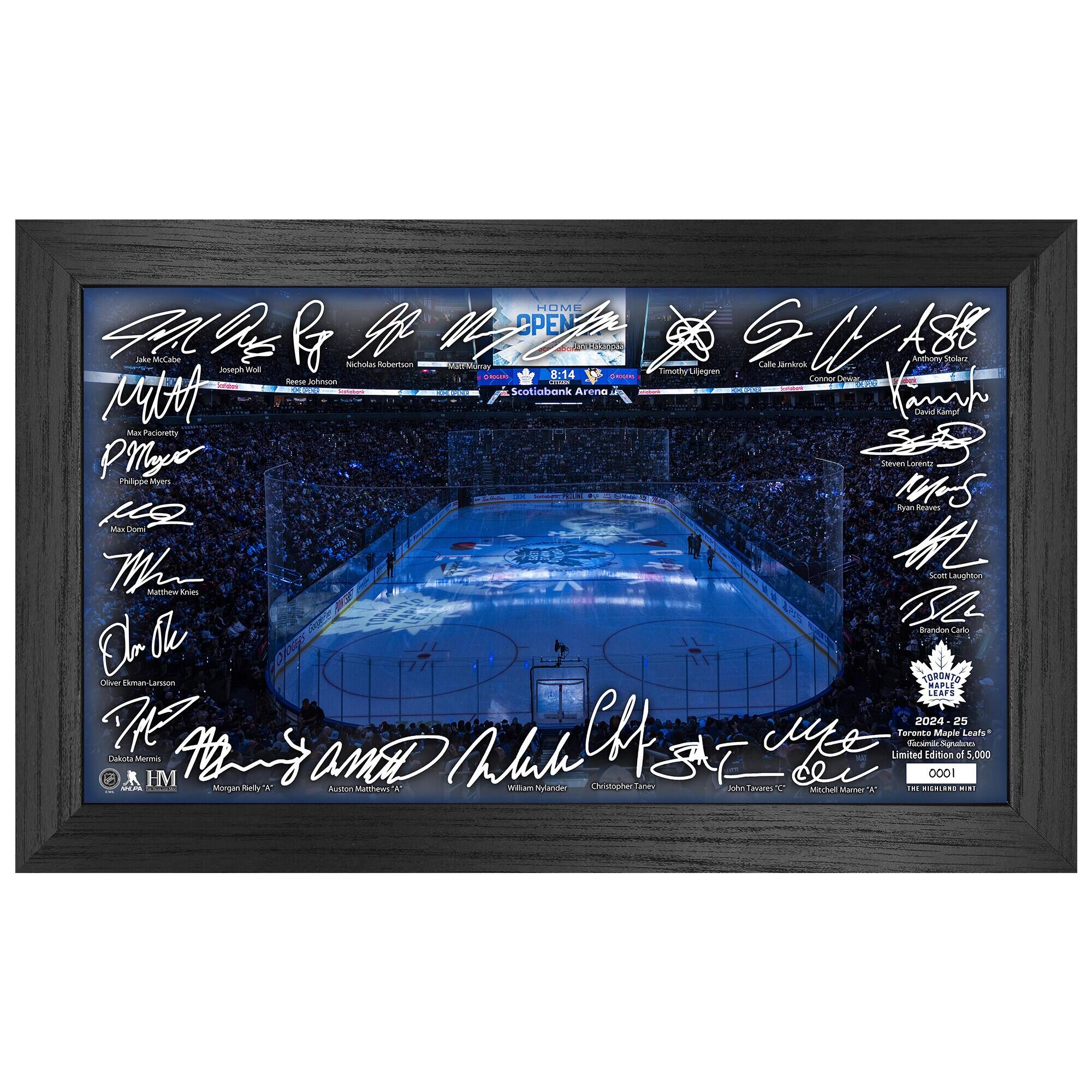 Highland Mint Toronto Maple Leafs 2024 2025 Signature Rink Print ...