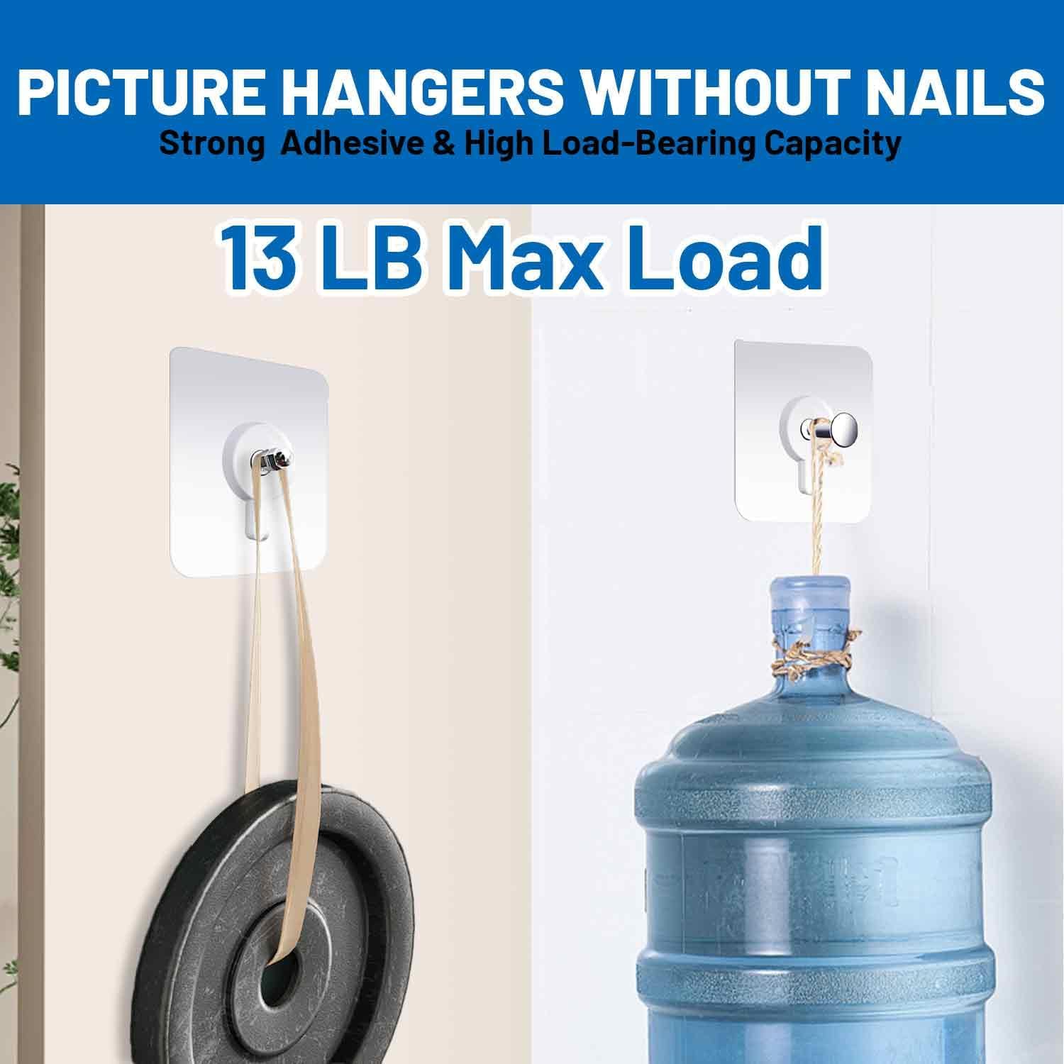 Auledio 10 Pack Adhesive Screws,Adhesive Nail for Picture Frames,Self ...