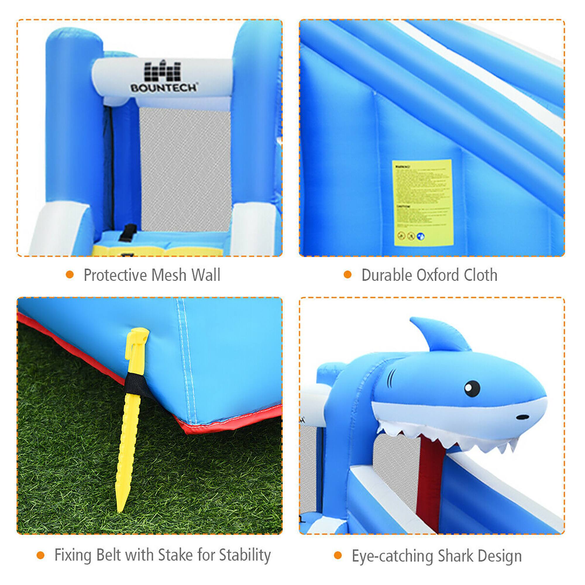 Costway Inflatable Water Slide Animal Shaped Bounce House Castle Splash ...