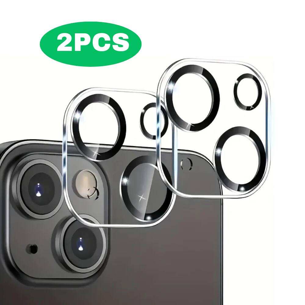 Qixxronics 2 PACK for iPhone 15 Camera Lens Protector Tempered Glass ...