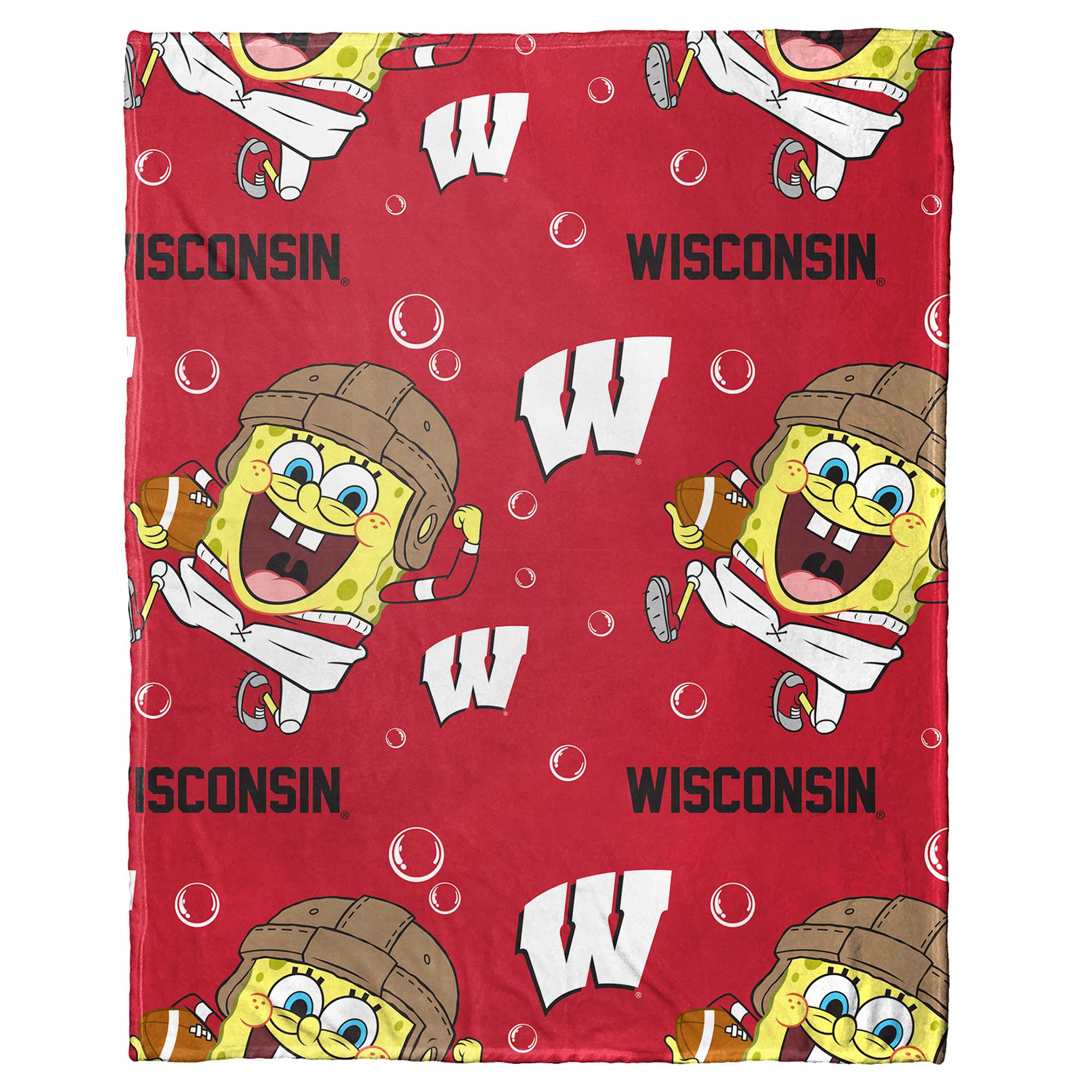 Northwest Wisconsin Badgers Spongebob Squarepants Hugger Blanket ...