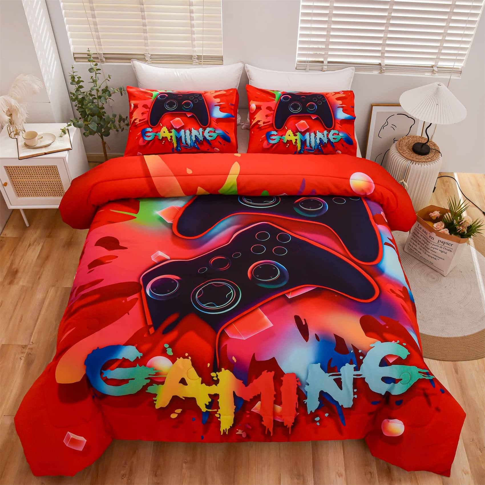 NICHOLAS KLEIN Gamer Gaming Bedding Sets 3d Gamepad Comforter For Games Console Action Buttons ...