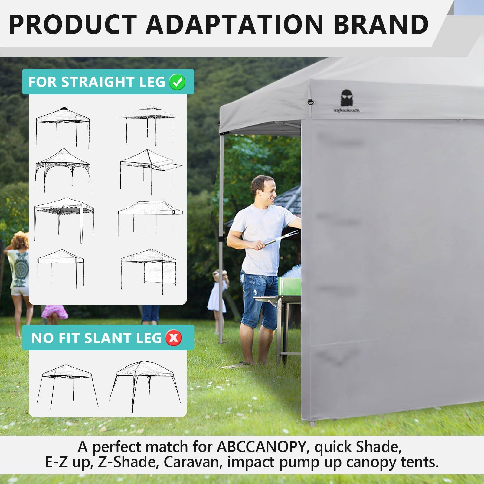 Paradigms Interiors Sunshade Sidewall With Storage Net Bag For Pop Up ...