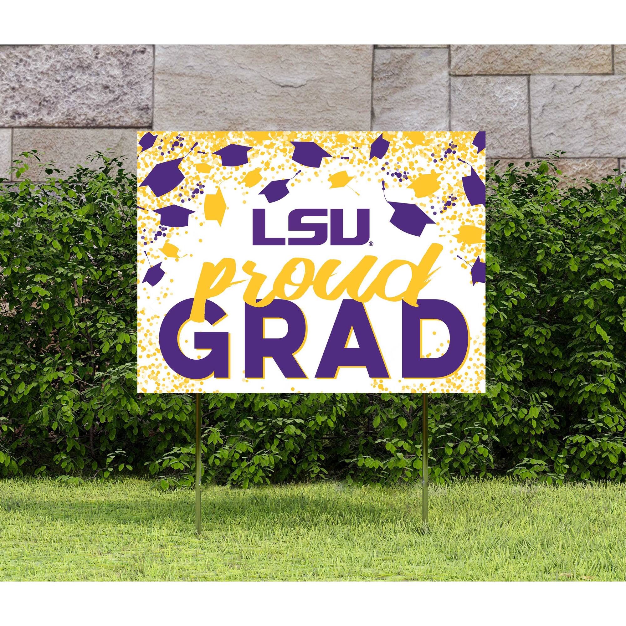 Jardine LSU Tigers 18'' x 24'' Grad Yard Sign White 4940117 - Best Buy