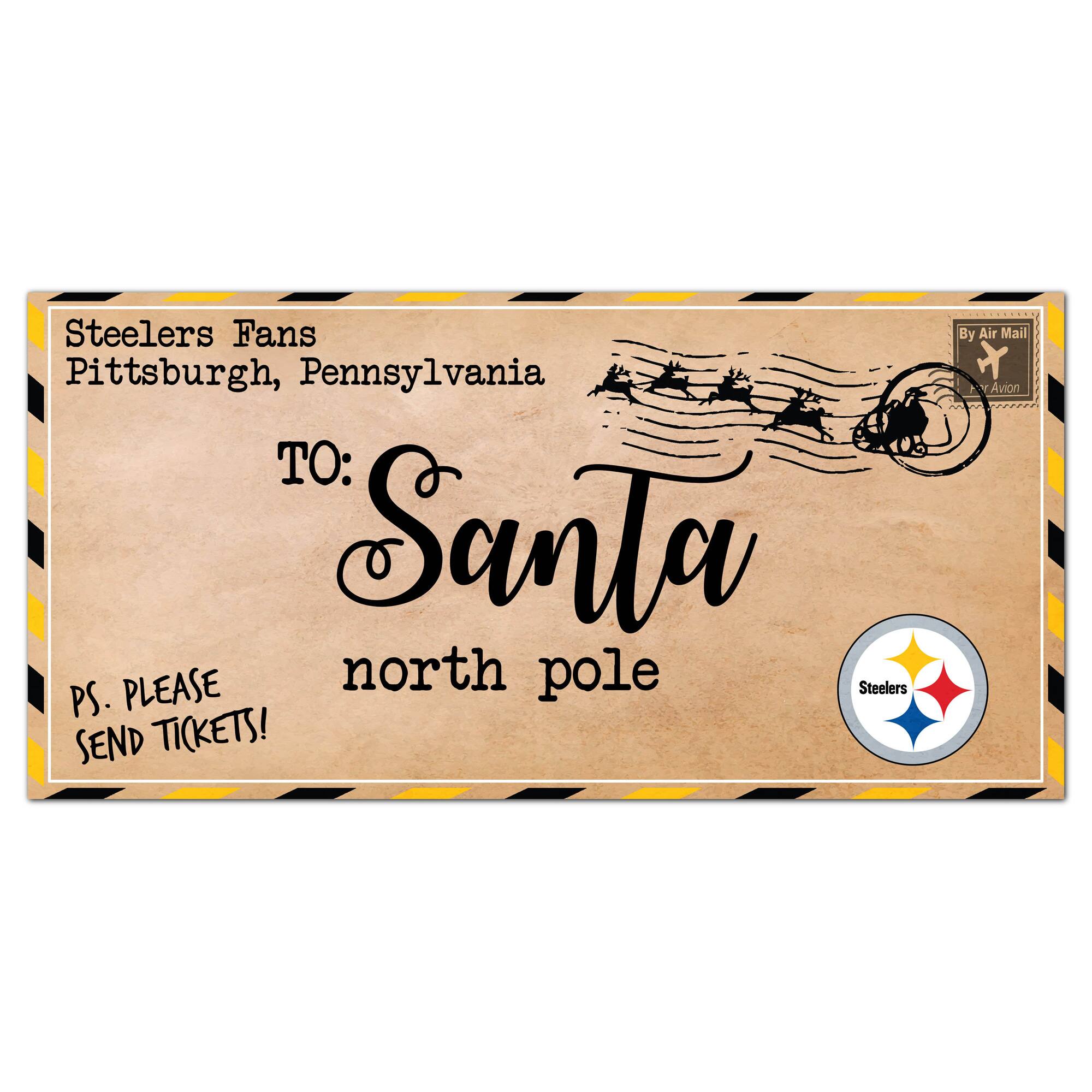 Fan Creations Pittsburgh Steelers 6'' x 12'' Letter to Santa Sign ...