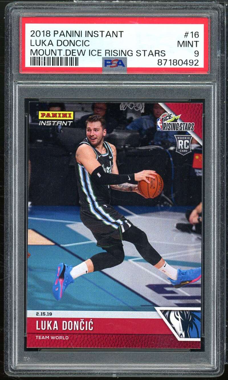 Luka Doncic Rookie Card 2018 19 Panini Instant Rising Stars #16 PSA 9 ...