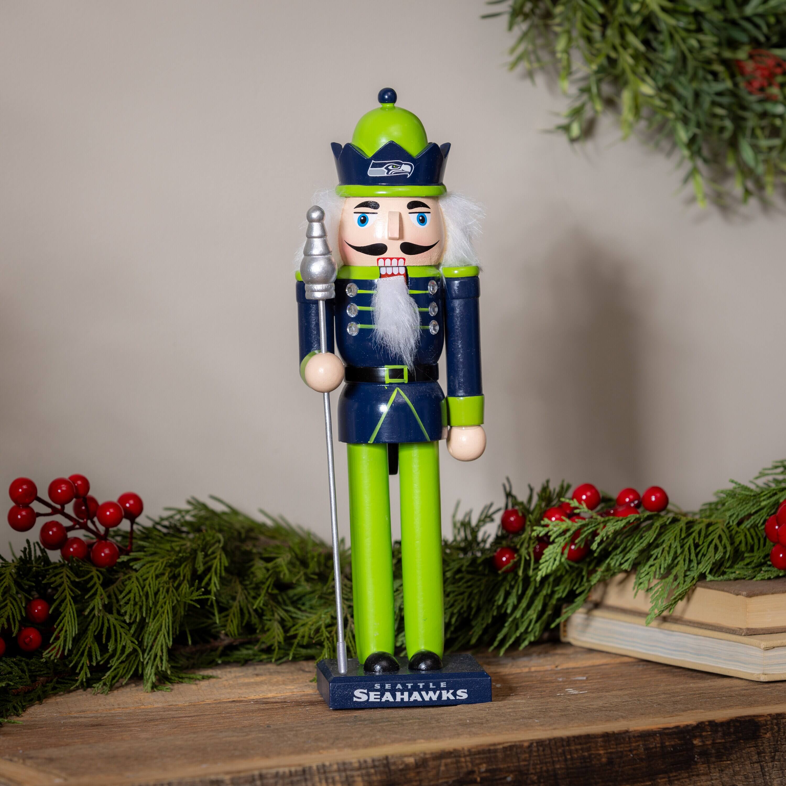 Evergreen Enterprises Seattle Seahawks 12" Wooden Nutcracker Statue ...