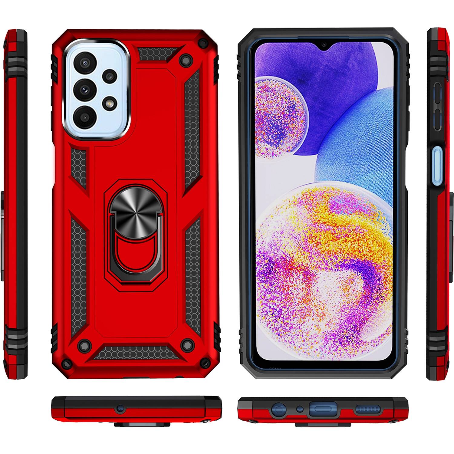 Customer Reviews: SaharaCase Military Kickstand Series Case for Samsung Galaxy A23 5G Red ...