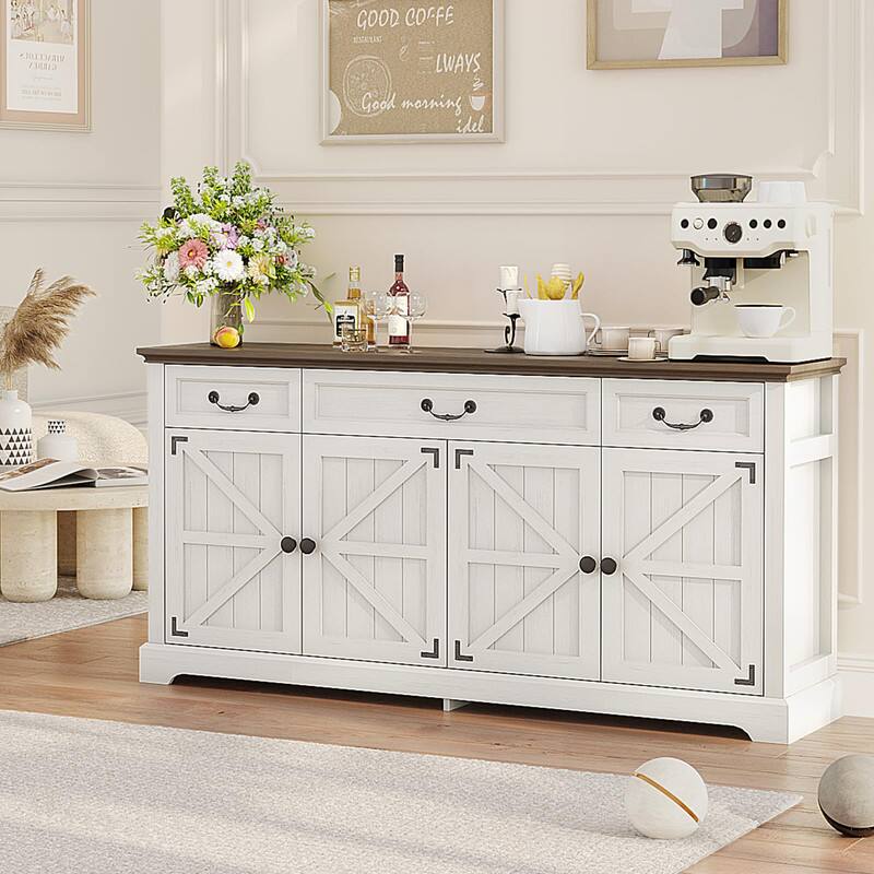 Dyonery 65" Large Sideboard Buffet Cabinet with Storage, Farmhouse ...
