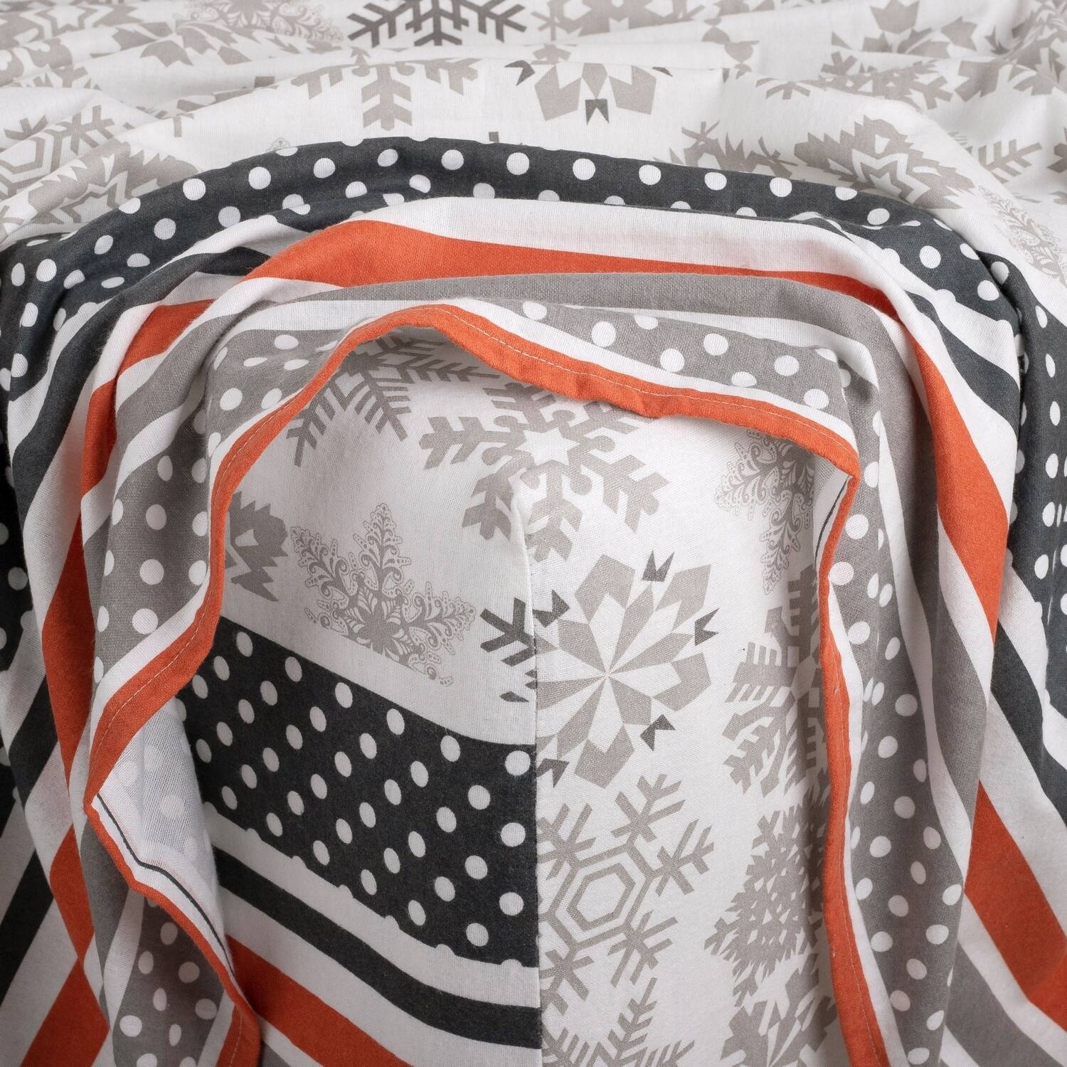 Kathy Ireland 100% Turkish Cotton Flannel Sheet Set Holiday Flurries ...